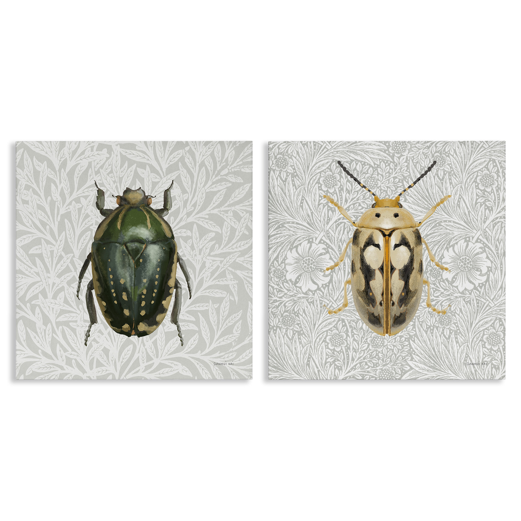 Red Barrel Studio® Beetle Insect Portrait 2 PC Canvas Wall Art Set by ...