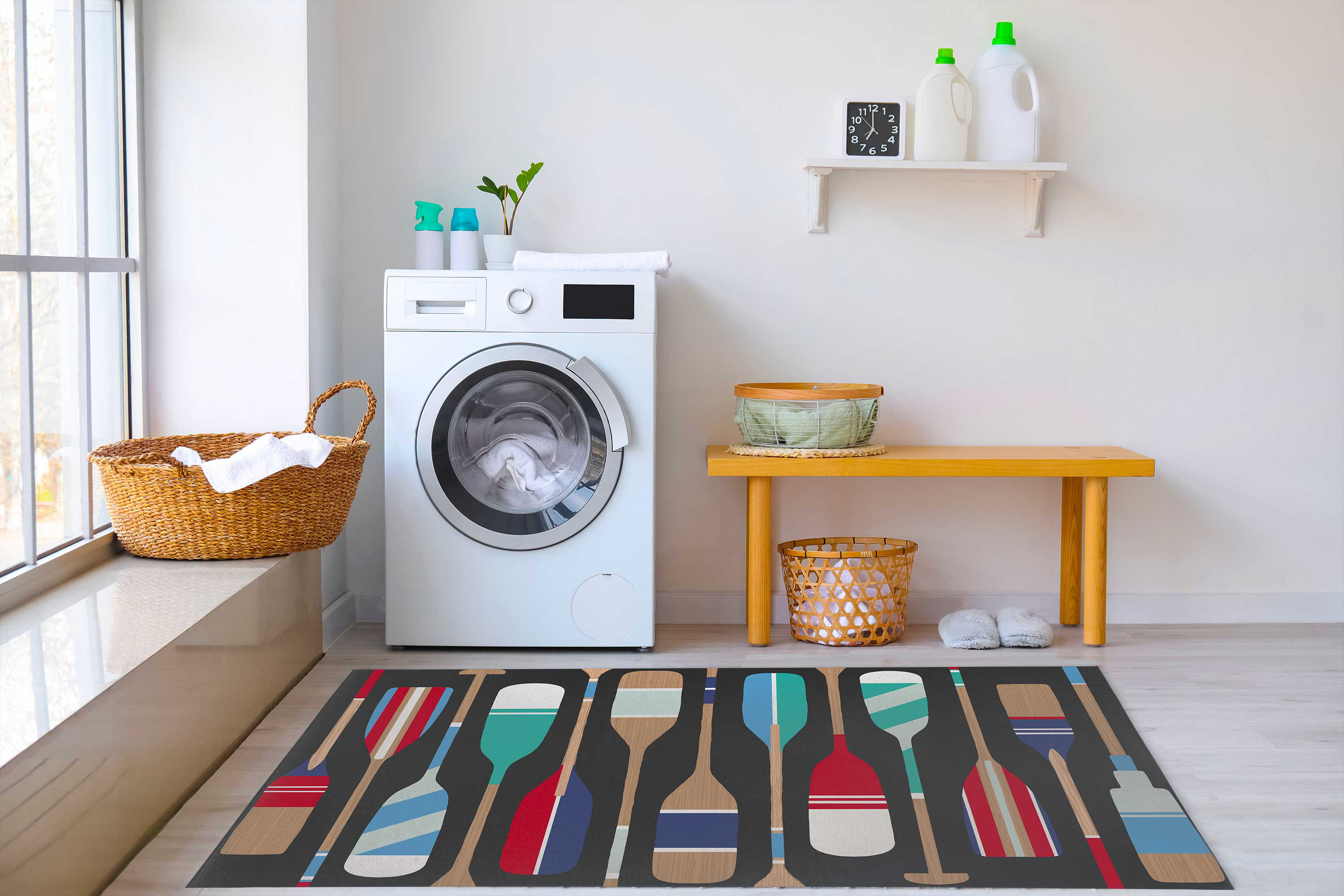 Dovecove Zumalai Polyester Laundry Mat in Gray | Wayfair