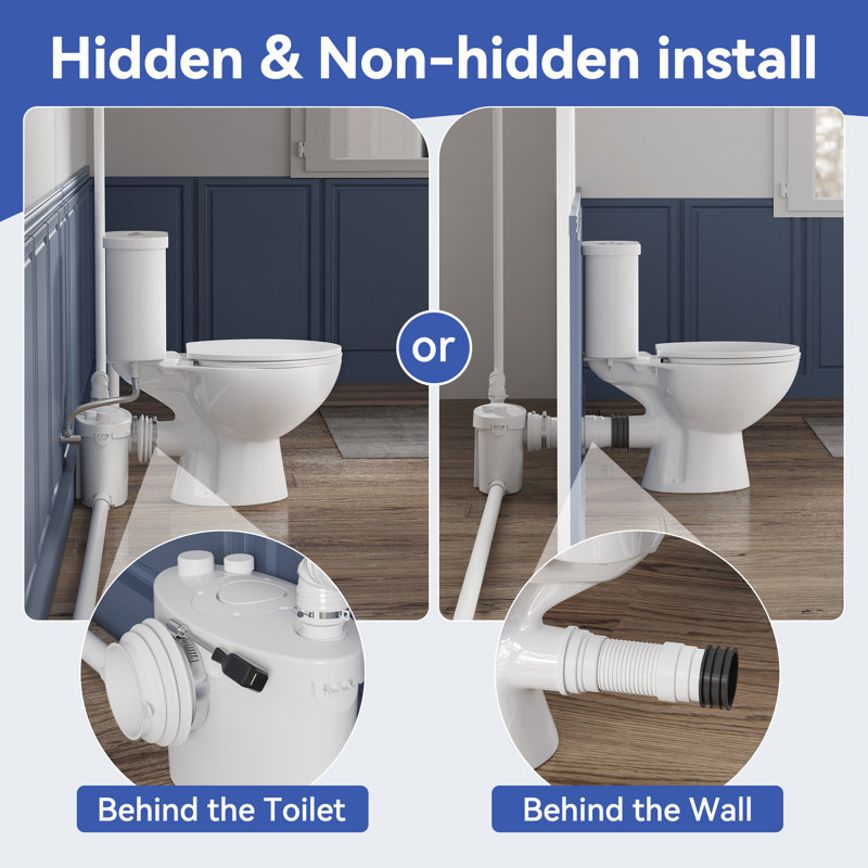 SUPERFLO Macerating Toilet with 600W Macerator Pump, Upflush Toilet for ...