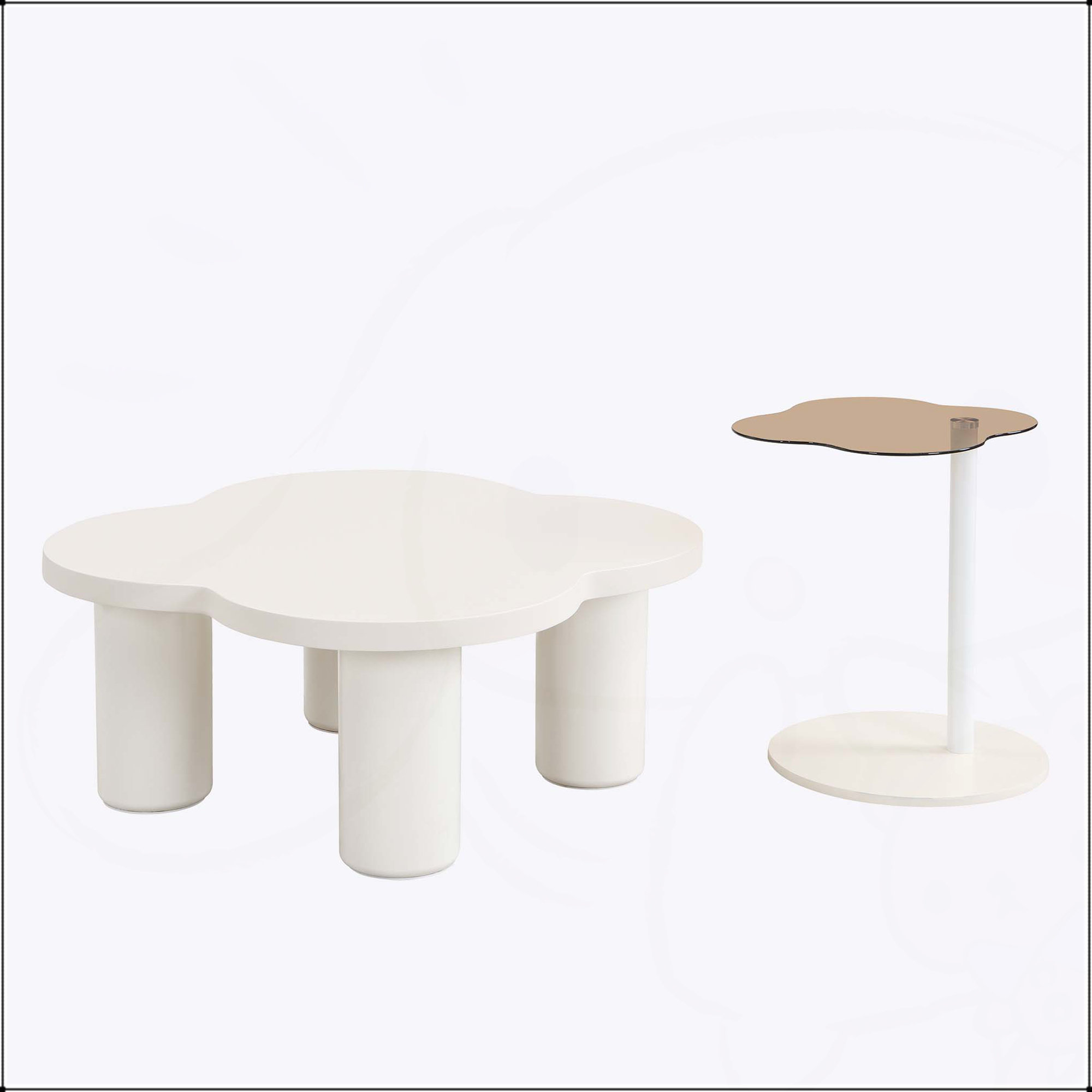 Wrought Studio™ Coffee Table Set of 2, Irregular Shape with Roman ...