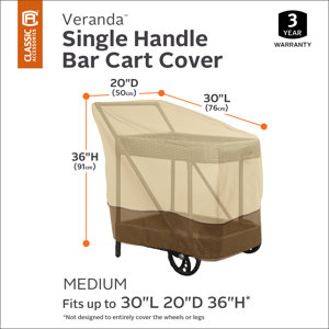 The Twillery Co. Paulding Water Resistant Bar Cart Cover with 3 Year ...