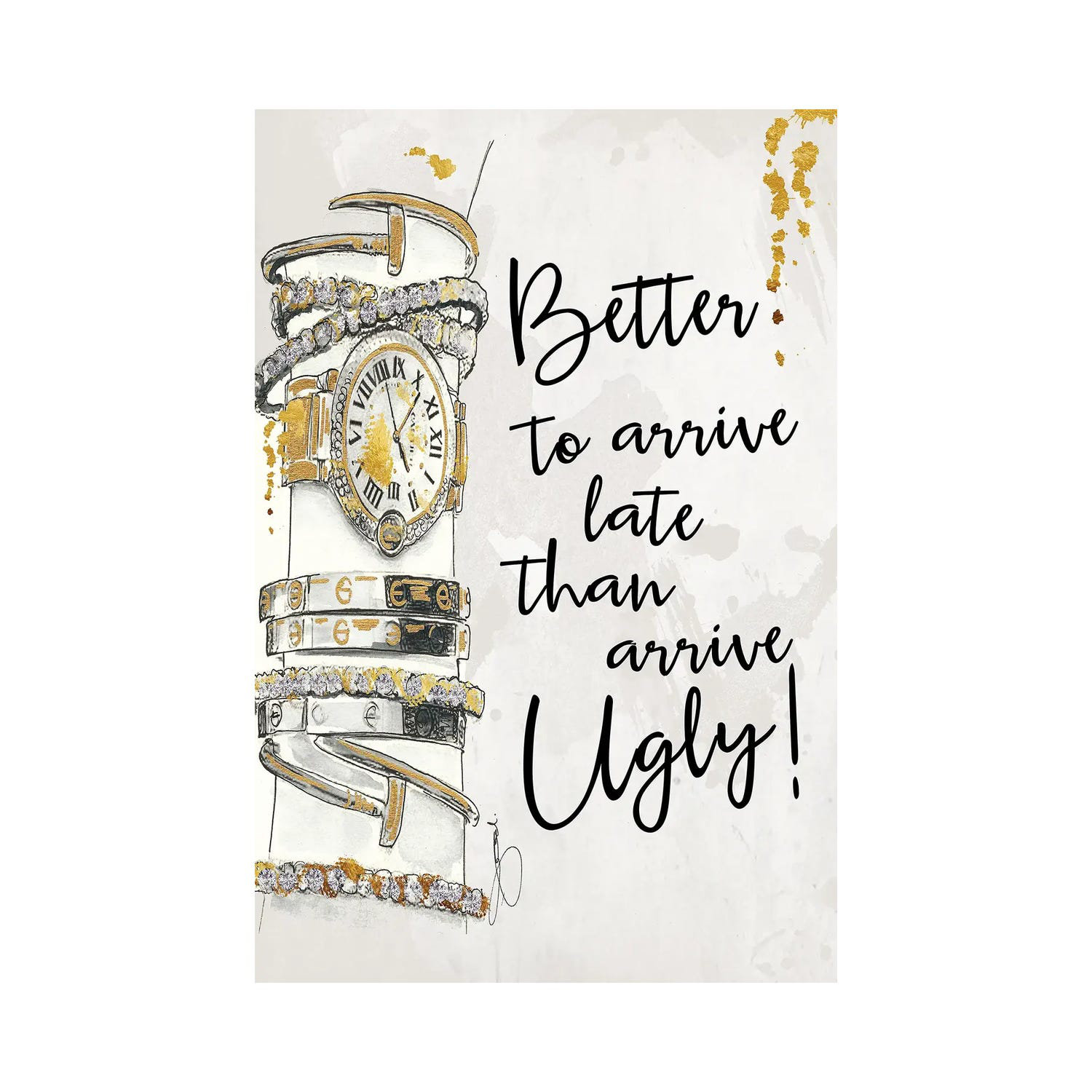 East Urban Home Arrive Late - Wrapped Canvas Textual Art | Wayfair