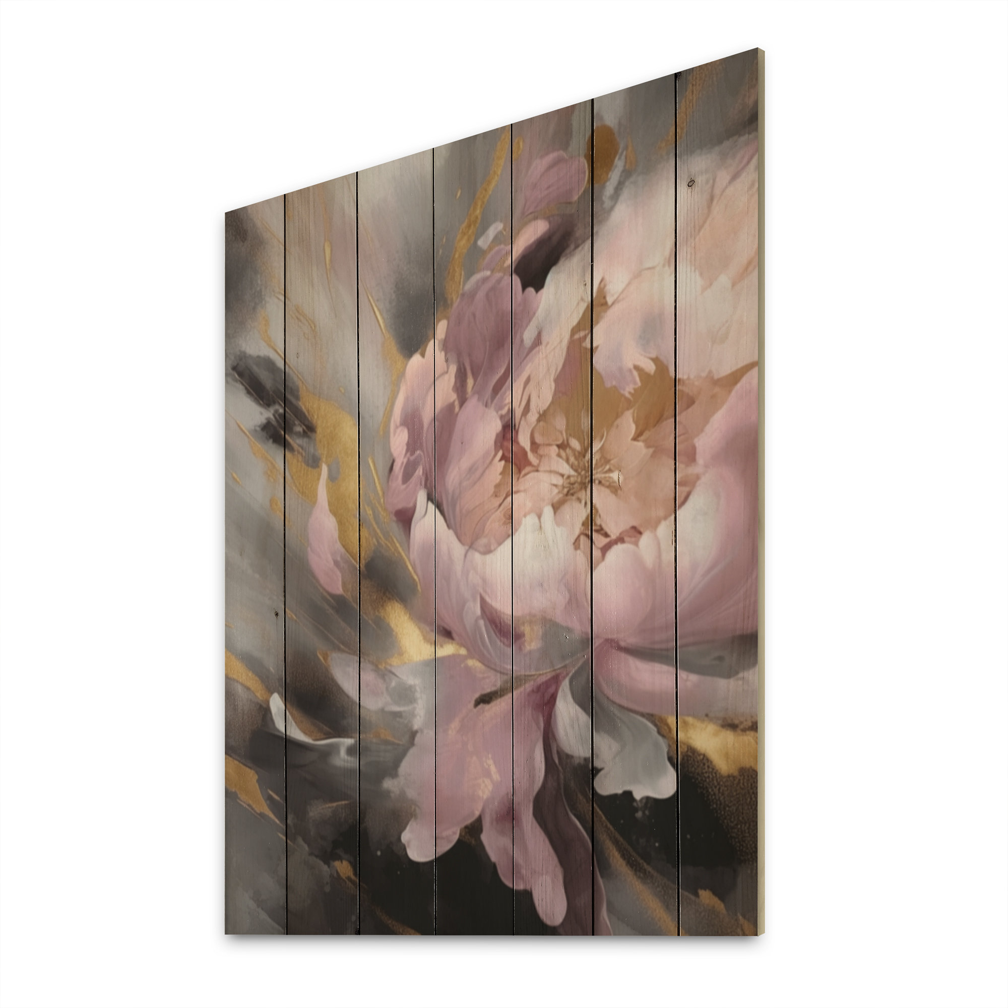 Red Barrel Studio® Caiomhe Enchanted Pink Gold Peony Flower I ...