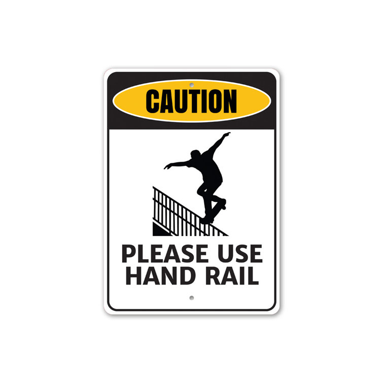 Lizton Sign Shop, Inc Skateboarding Caution Aluminum Sign | Wayfair
