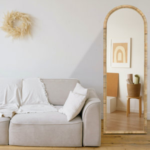 Bay Isle Home™ Elize Arch Rattan Full Length Mirror, 63'' x 20'' Full ...