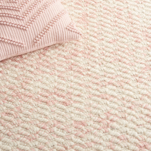 Wade Logan® Boud Geometric Hand Loomed Wool/Cotton Area Rug in Pink ...