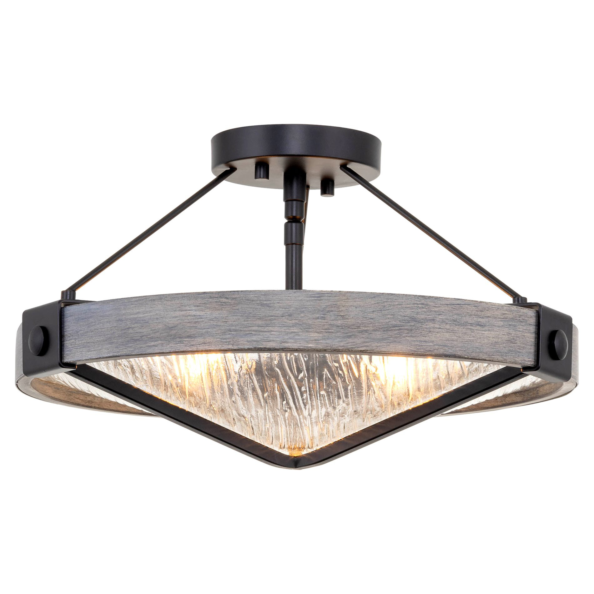 Gracie Oaks Deadre 3 - Light 15.5'' Unique/Statement Circle Semi Flush ...