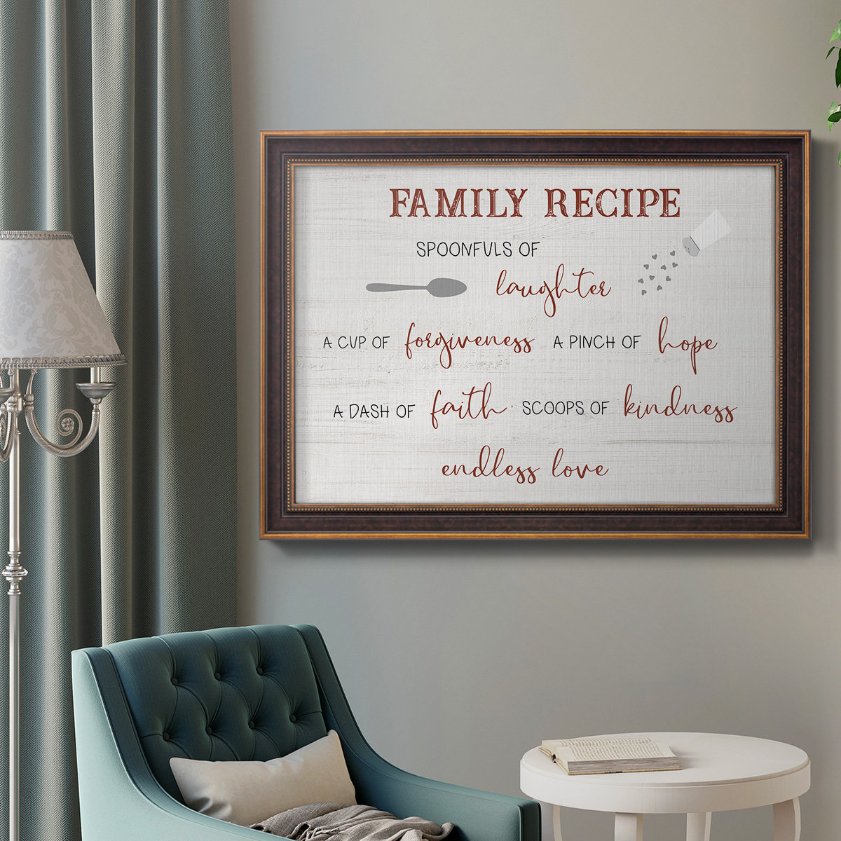 Trinx Endless Love Family Recipe Framed On Canvas Textual Art | Wayfair