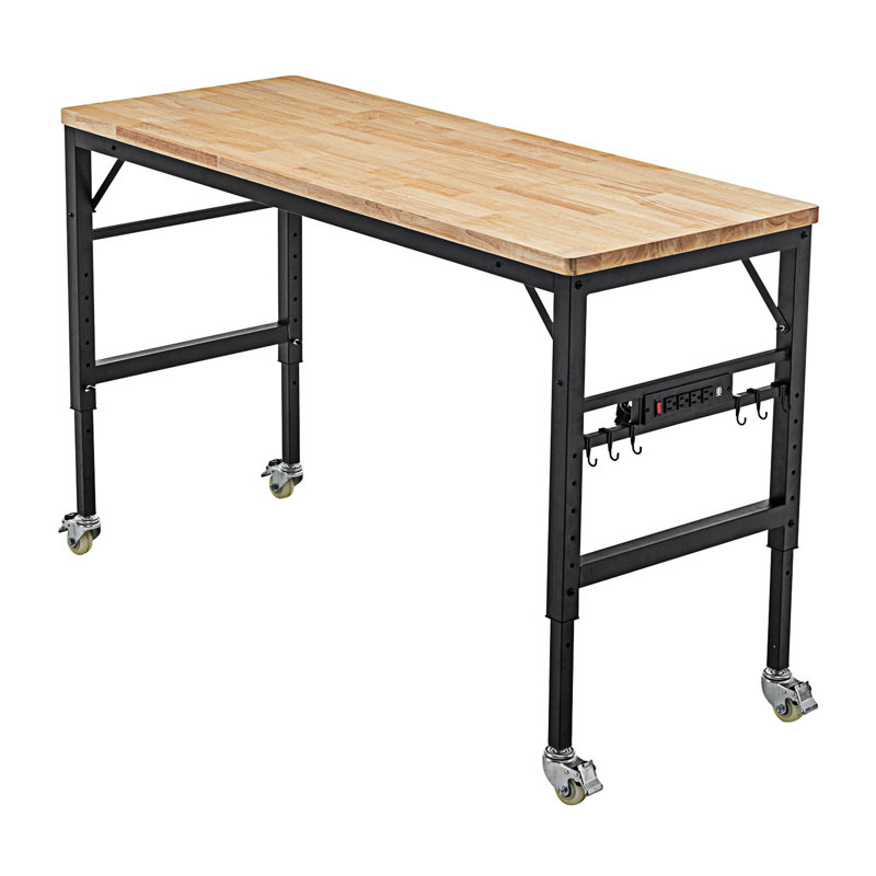 17 Stories Adjustable Workbench, Heavy Duty Workstation With Power ...