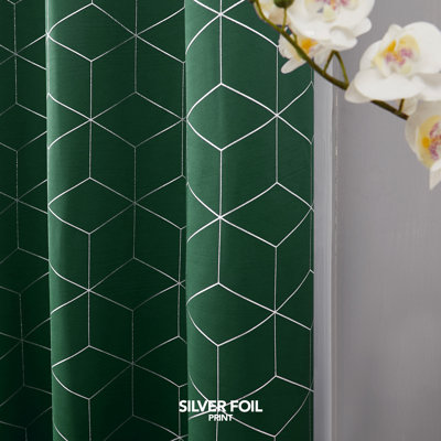 Deconovo Silver Diamond Pattern Curtain Pair | Wayfair