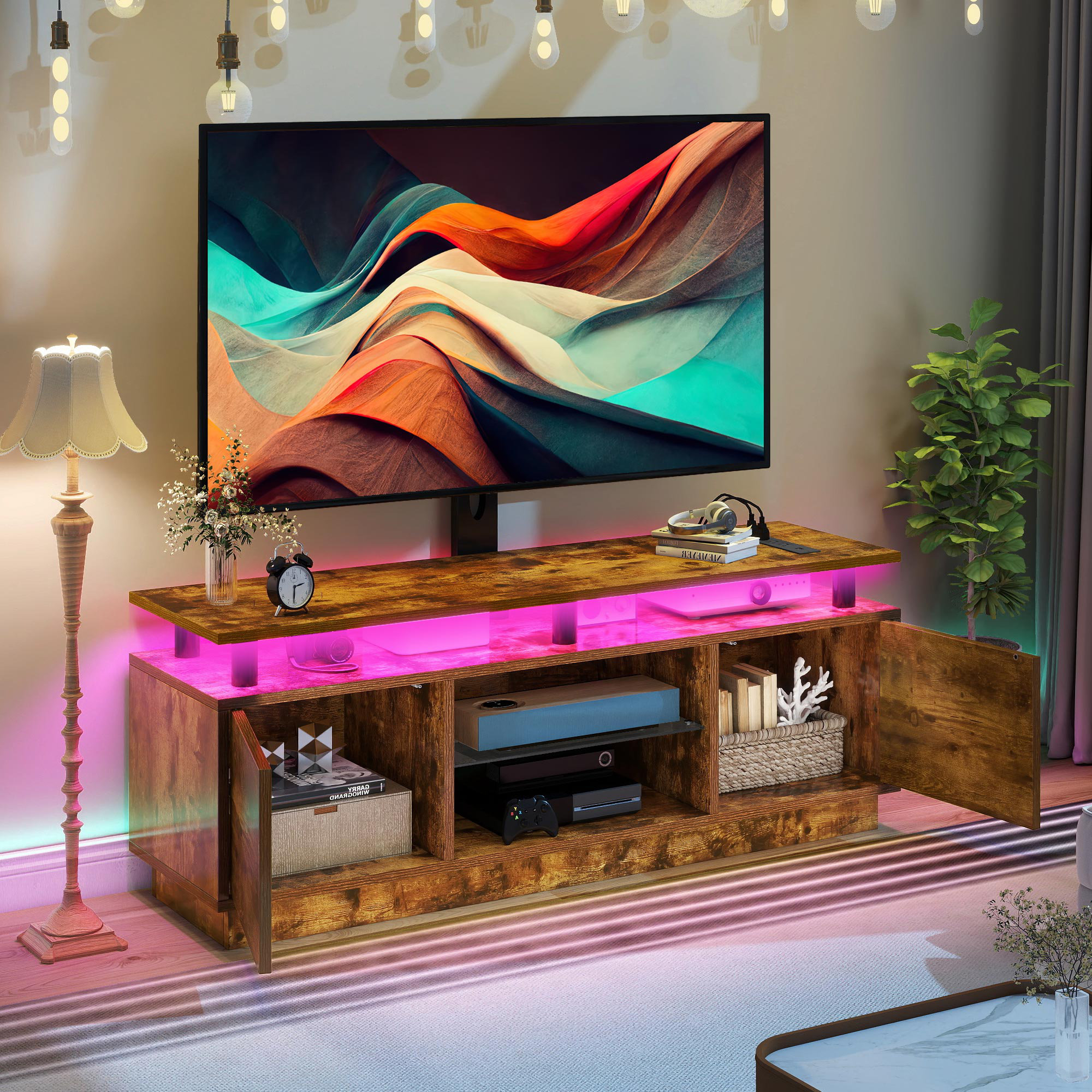 Wrought Studio™ LED Mount Entertainment Centre TV Stands Console ...