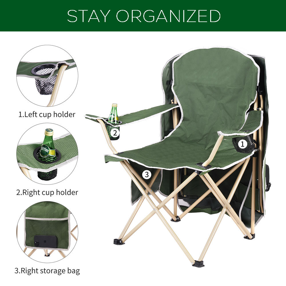 Arlmont & Co. Portable Chair With Shade Canopy Beach Chairs For Adults ...