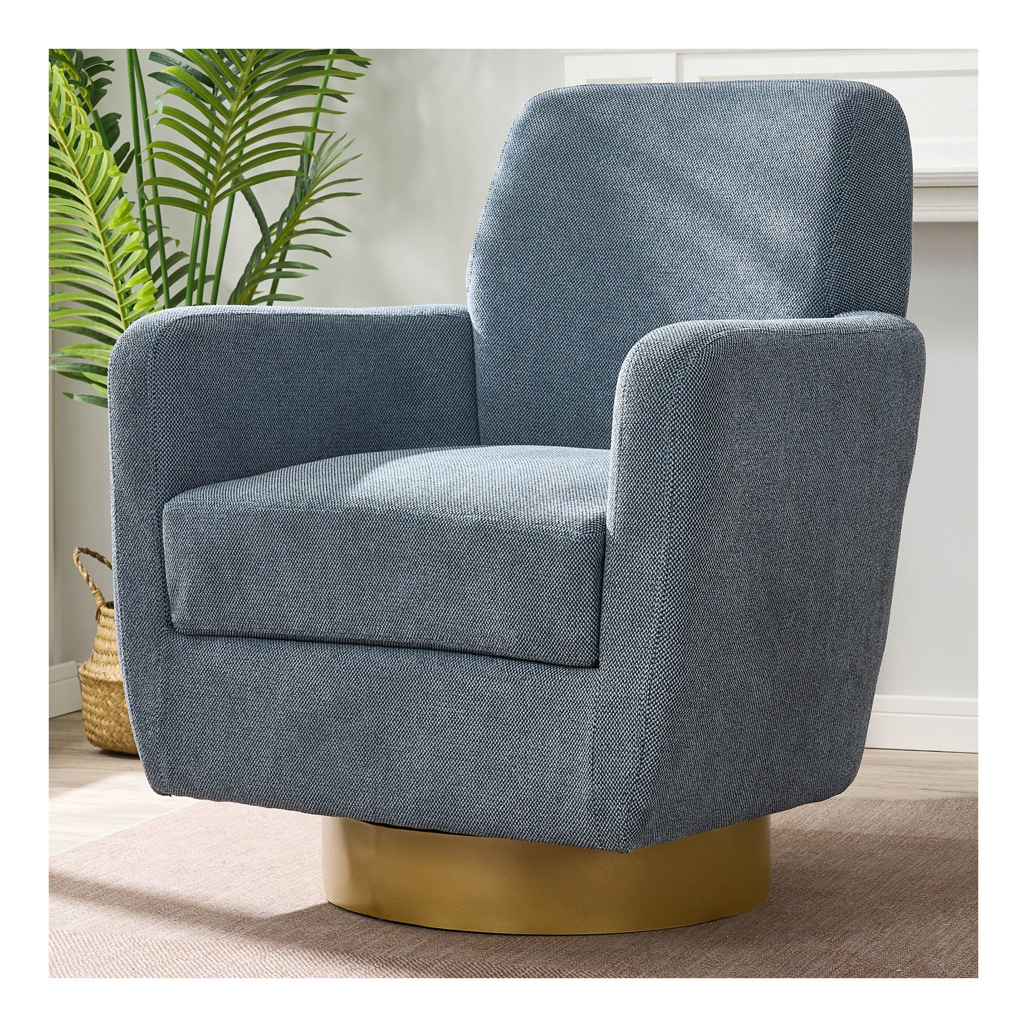 Mercer41 360 degree rotating sofa armchair cotton linen skin friendly ...