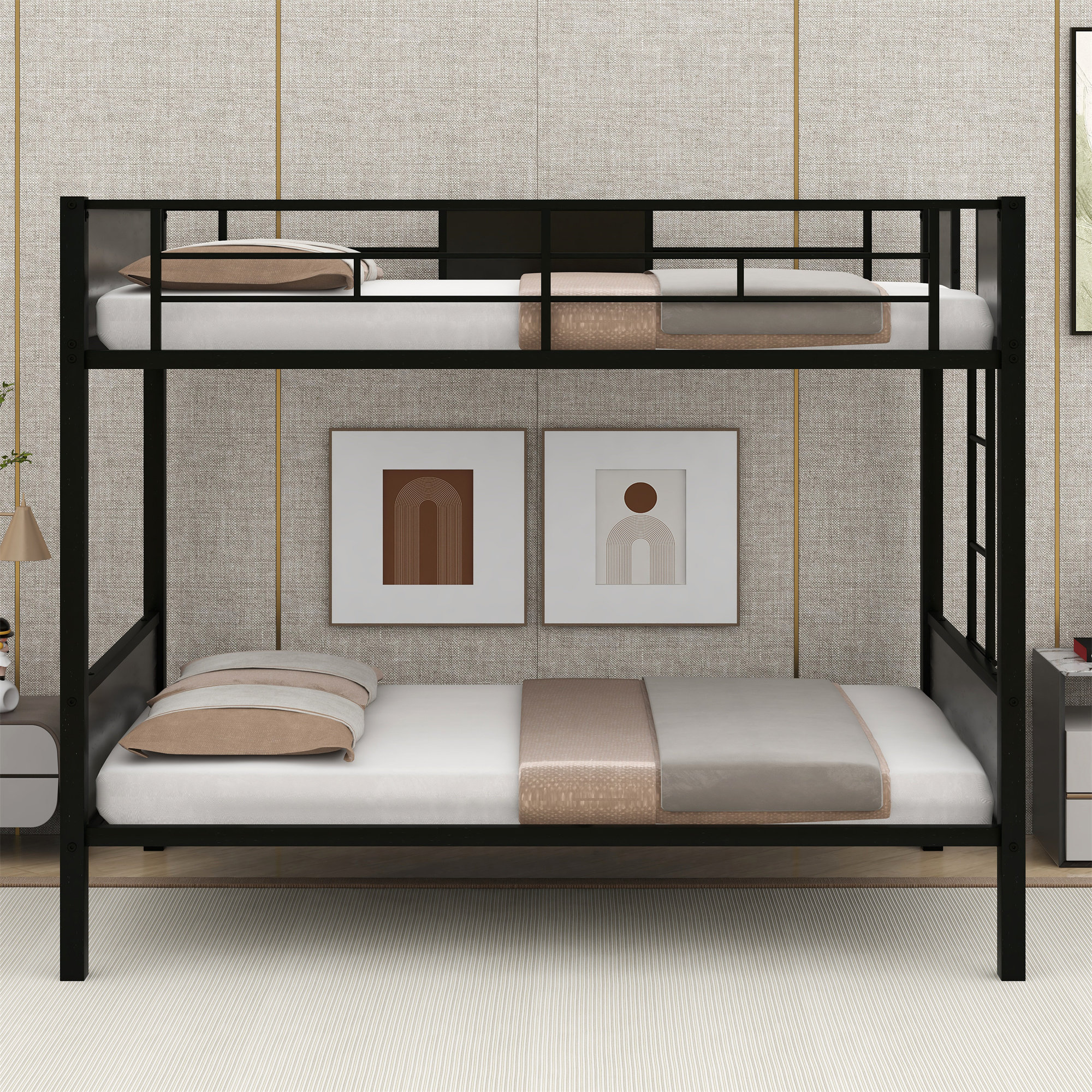 Mason & Marbles Bunk Bed Modern Style Steel Frame Bunk Bed With Safety ...