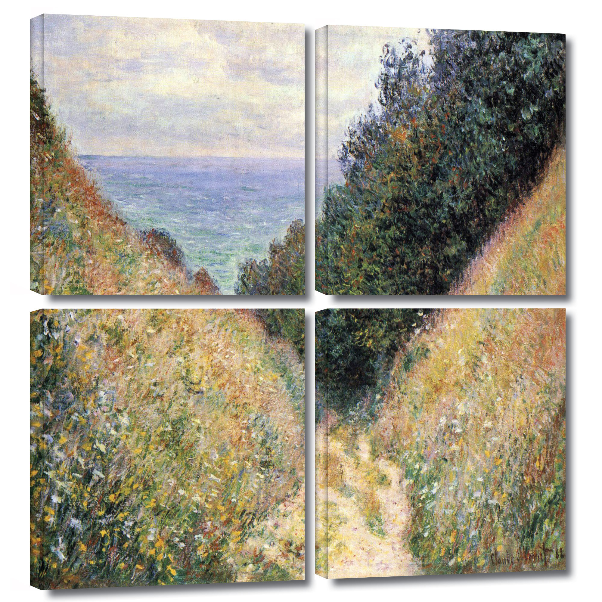 Vault W Artwork 'Footpath' by Claude Monet 4 Piece Painting Print on ...