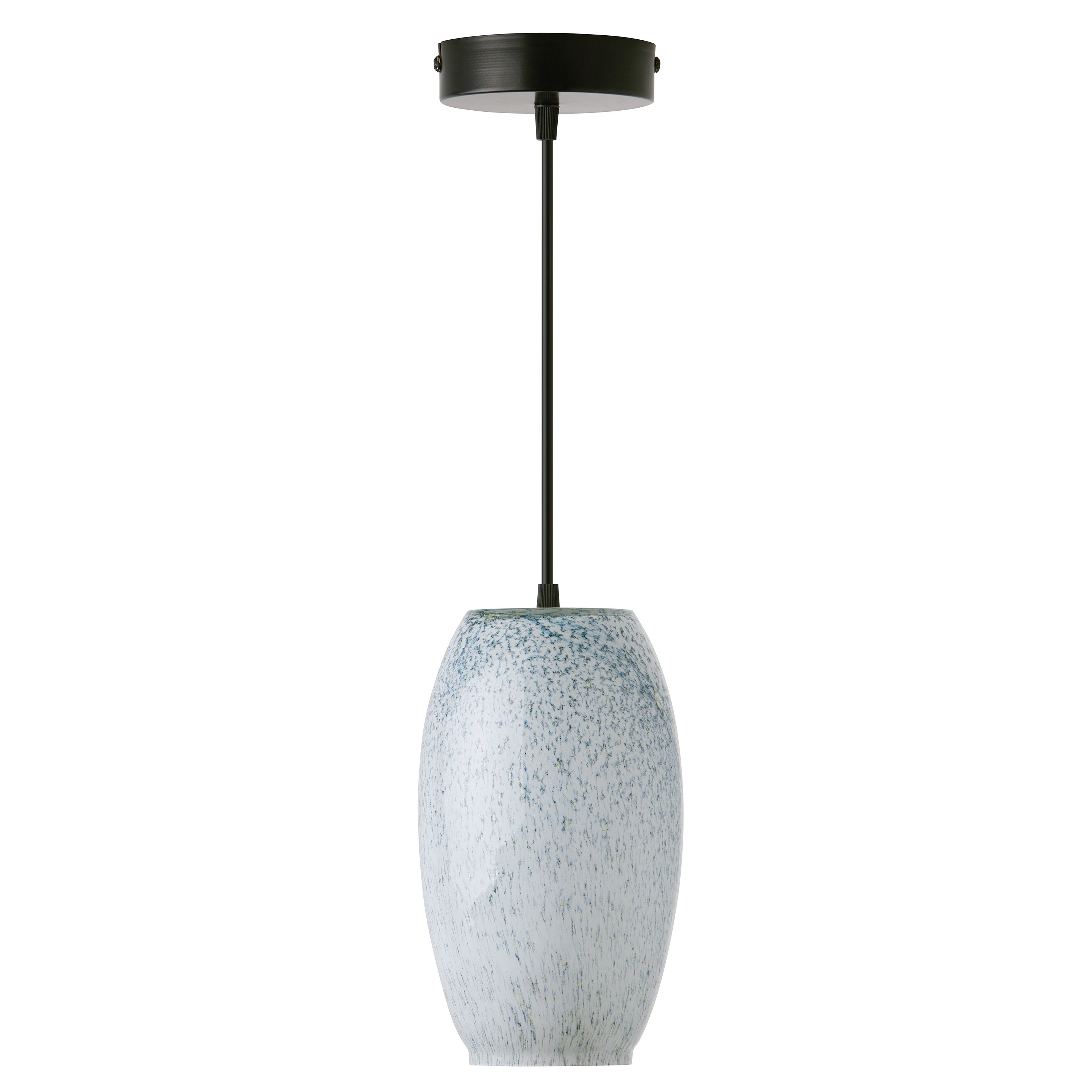 Latitude Run® 6"W Handcrafted Glam White & Blue Elongated Dome Shade ...