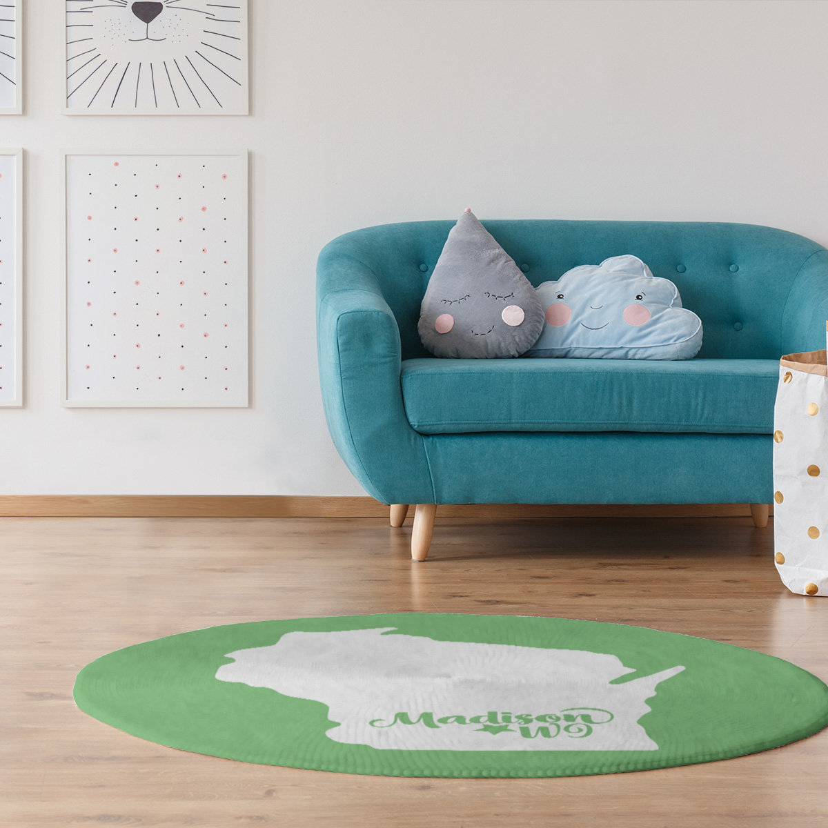 East Urban Home Madison Wisconsin Poly Chenille Rug | Wayfair