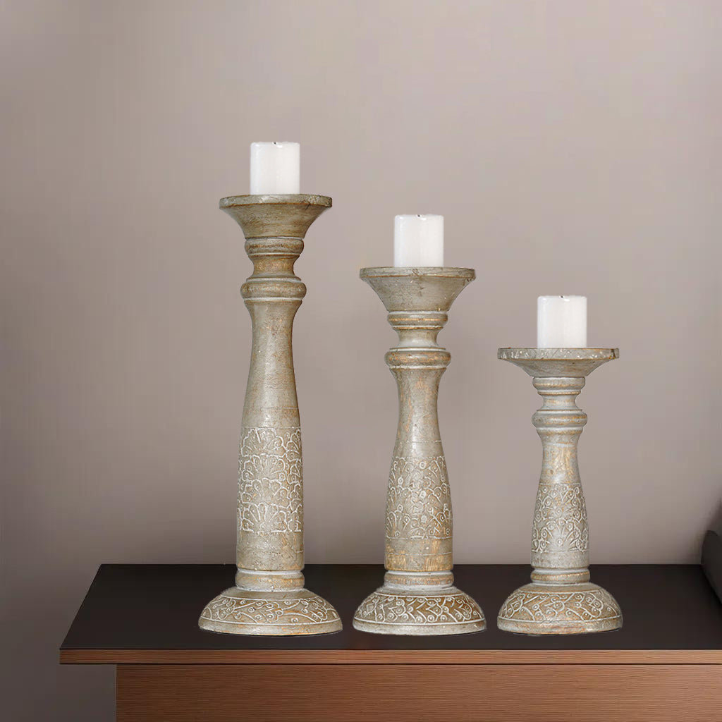 Ophelia & Co. 15'' H Wood Tabletop Pillar | Wayfair