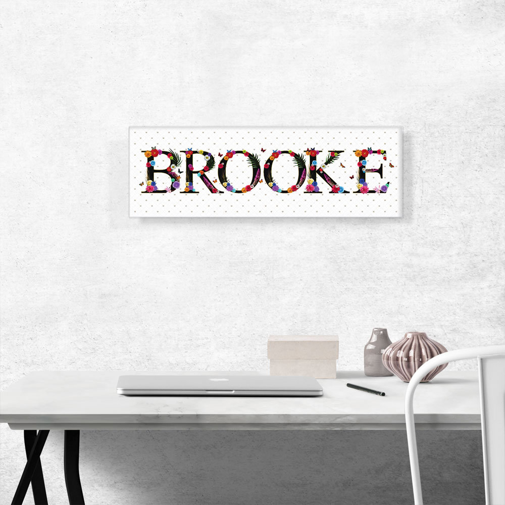 ARTCANVAS BROOKE Girls Name - Wrapped Canvas Panoramic Textual Art ...