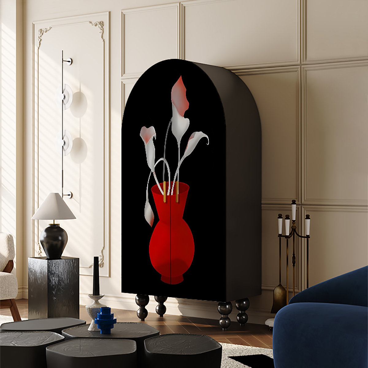 Wildon Home® French home simple multi-functional arc wardrobe | Wayfair