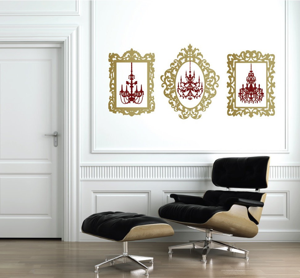 The Decal Guru Chandelier Picture Frames Wall Decal | Wayfair
