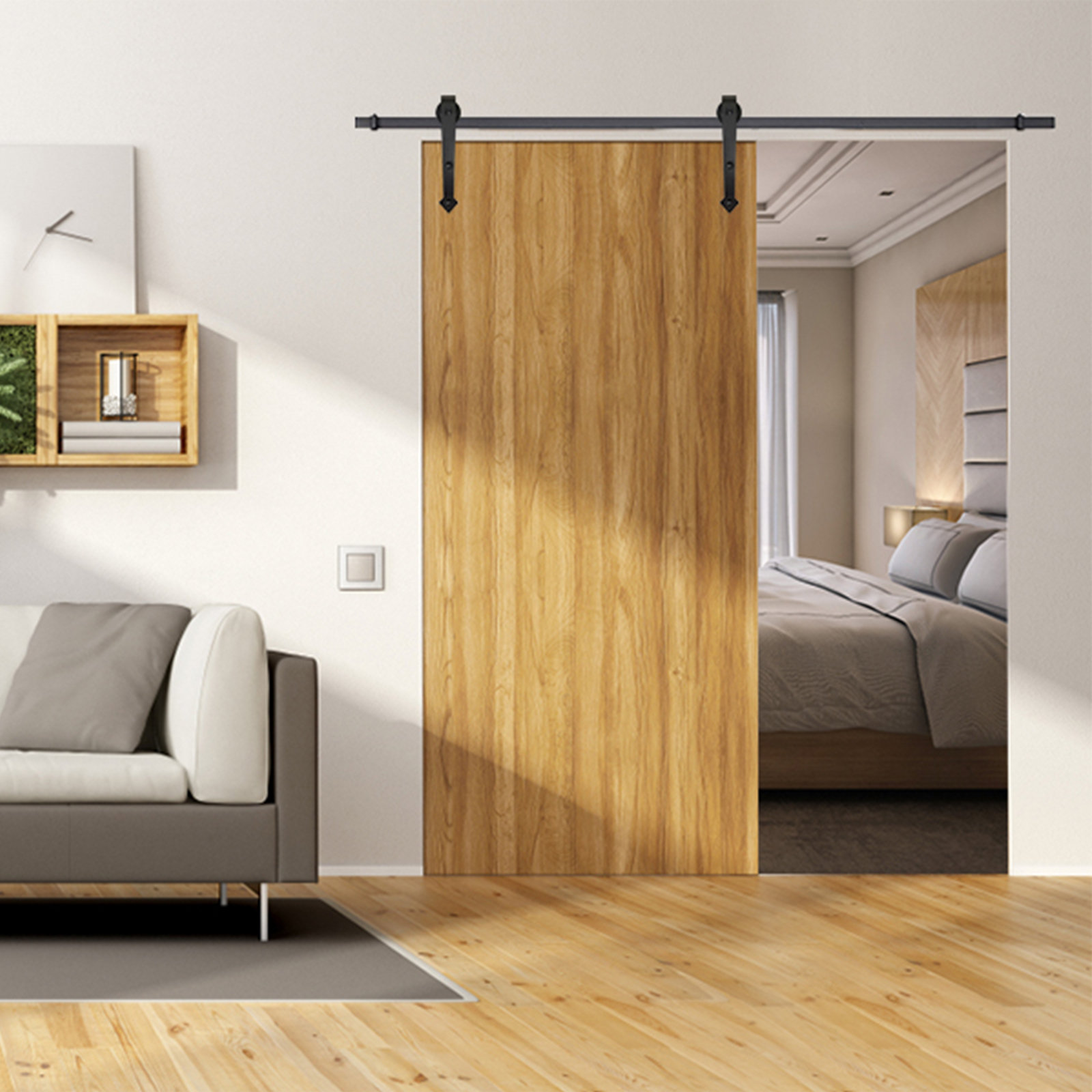 Vingo 200cm (6.6ft) Sliding Door Hardware Sliding Door System Sliding ...