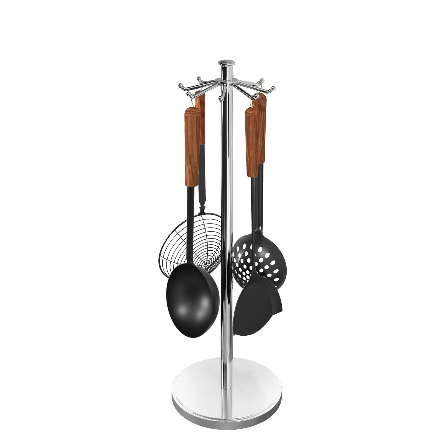 Prep & Savour Rotatable Stainless Steel Kitchen Utensil Holder With 8 ...