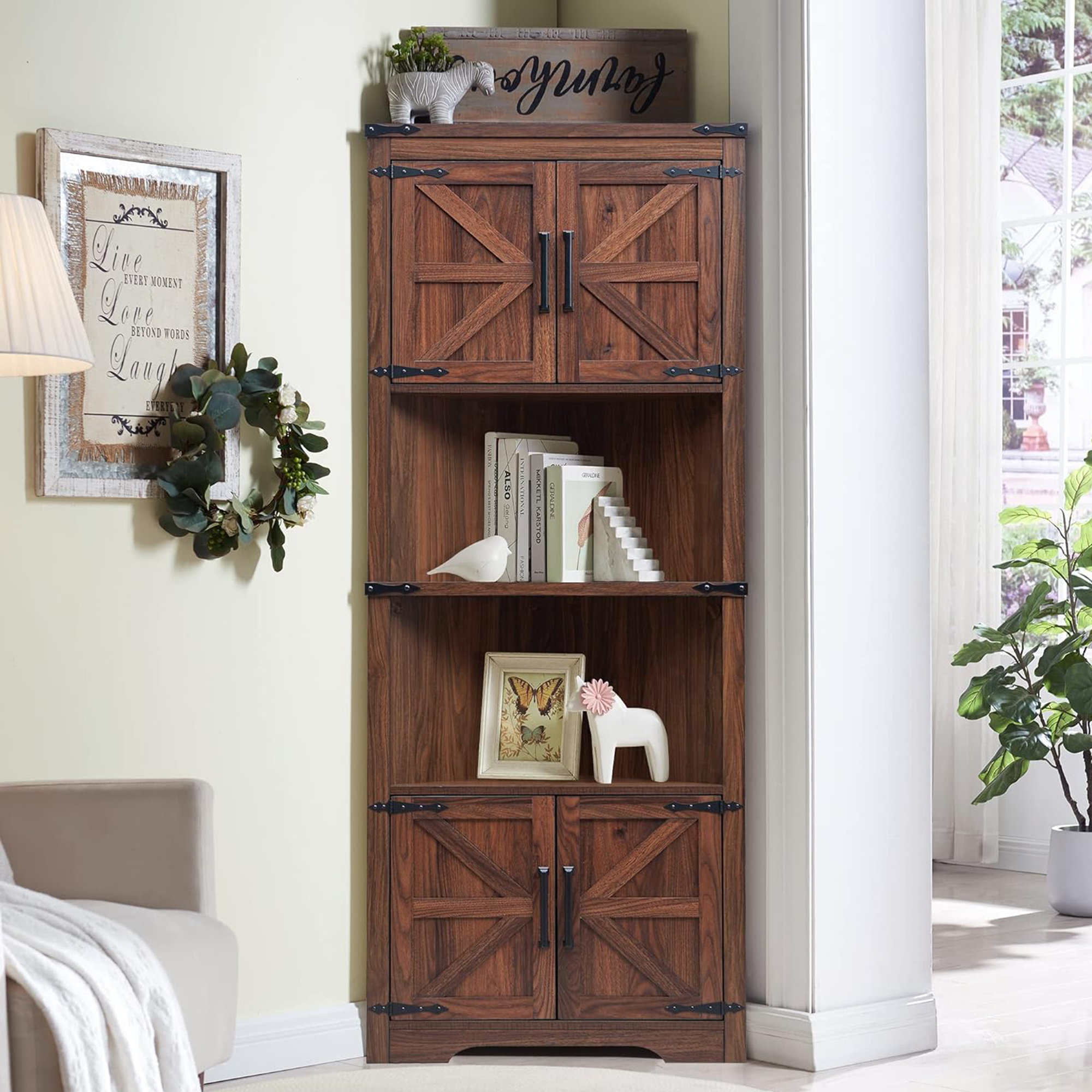 Loon Peak Tall Corner Bathroom Storage Cabinet - Wayfair Canada