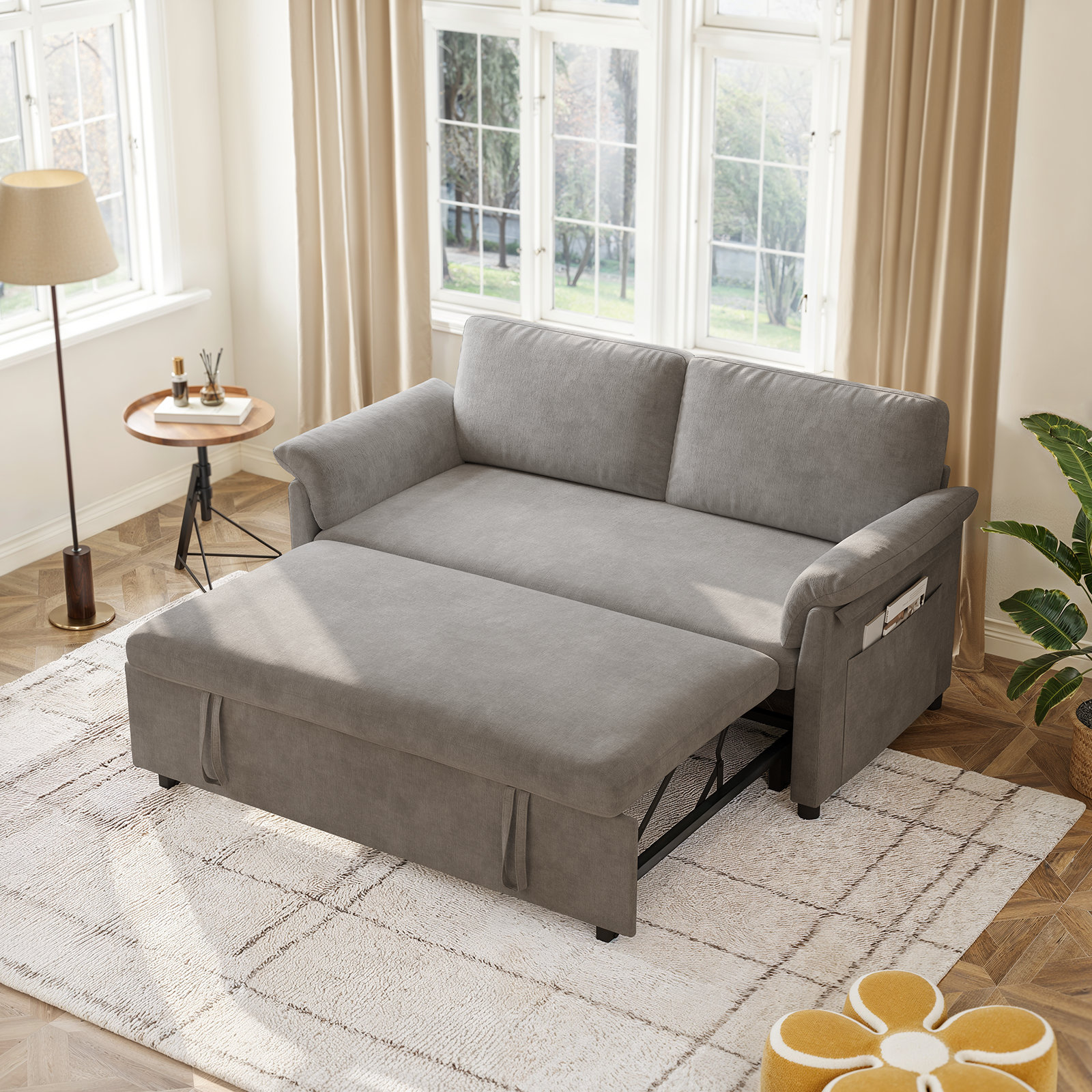 Ebern Designs 60" Convertible Pull-Out Sofa Bed | Wayfair