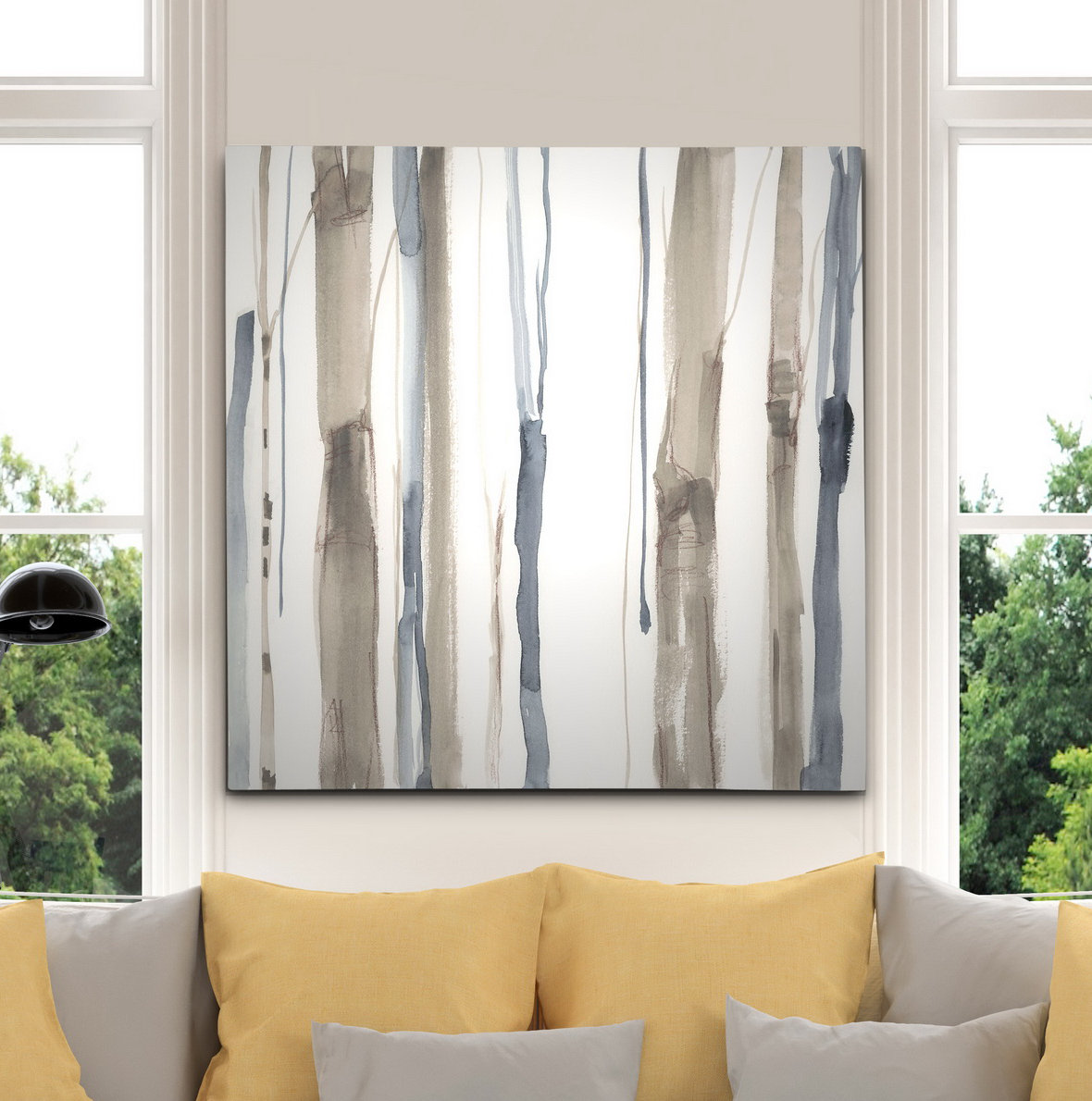 Ebern Designs 'Duo Tone Trees I' Painting & Reviews | Wayfair