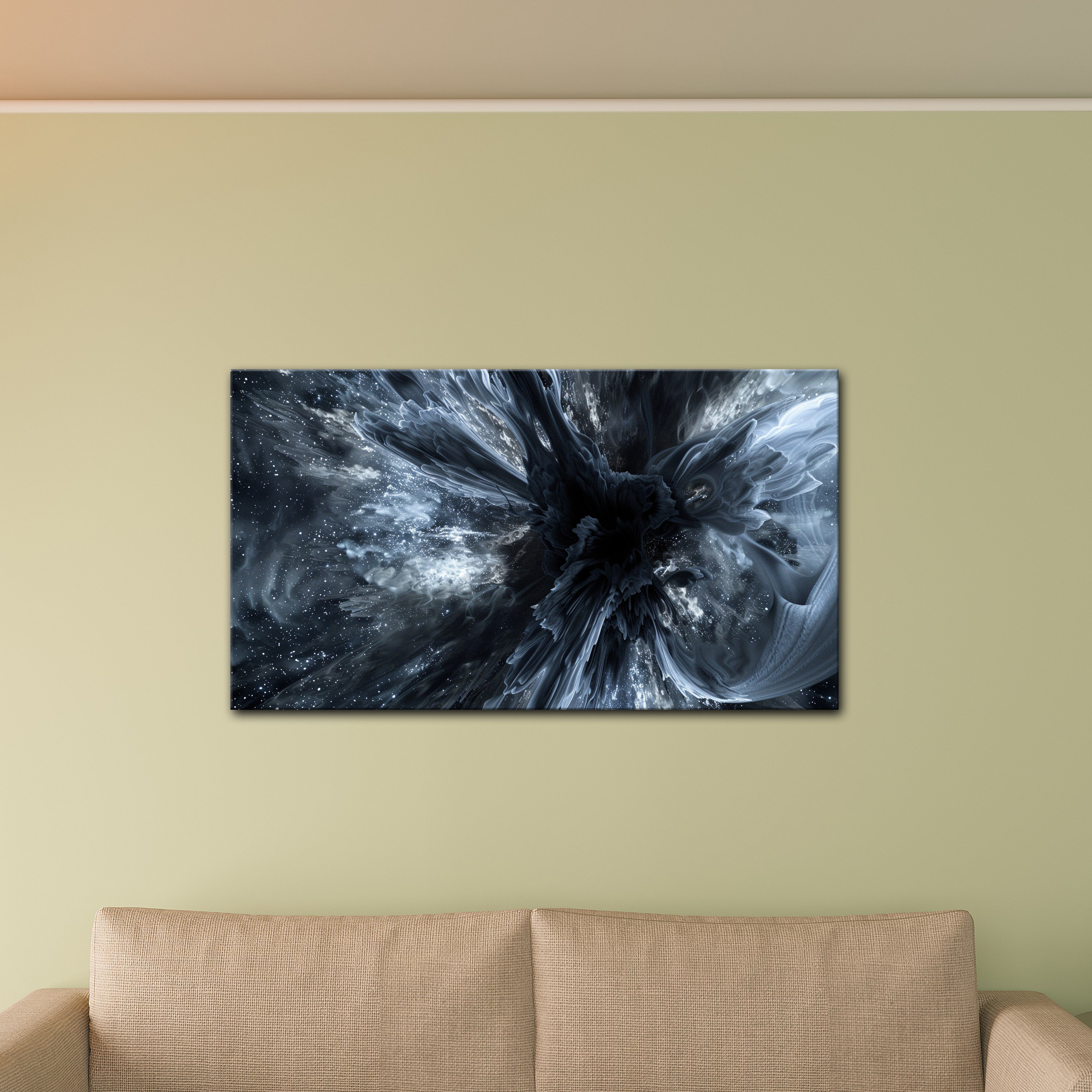 Wrought Studio™ Obsidian Energy: Starry Night-like Black Abstract Art ...