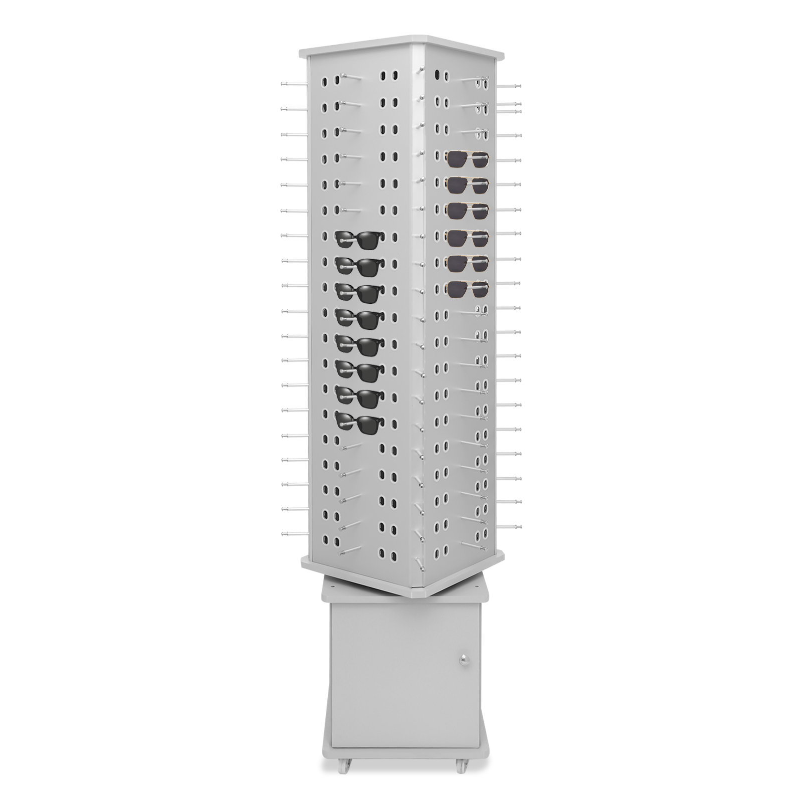 YYBUSHER 4 Sides Floor-Standing Sunglasses Display Rack With Storage ...