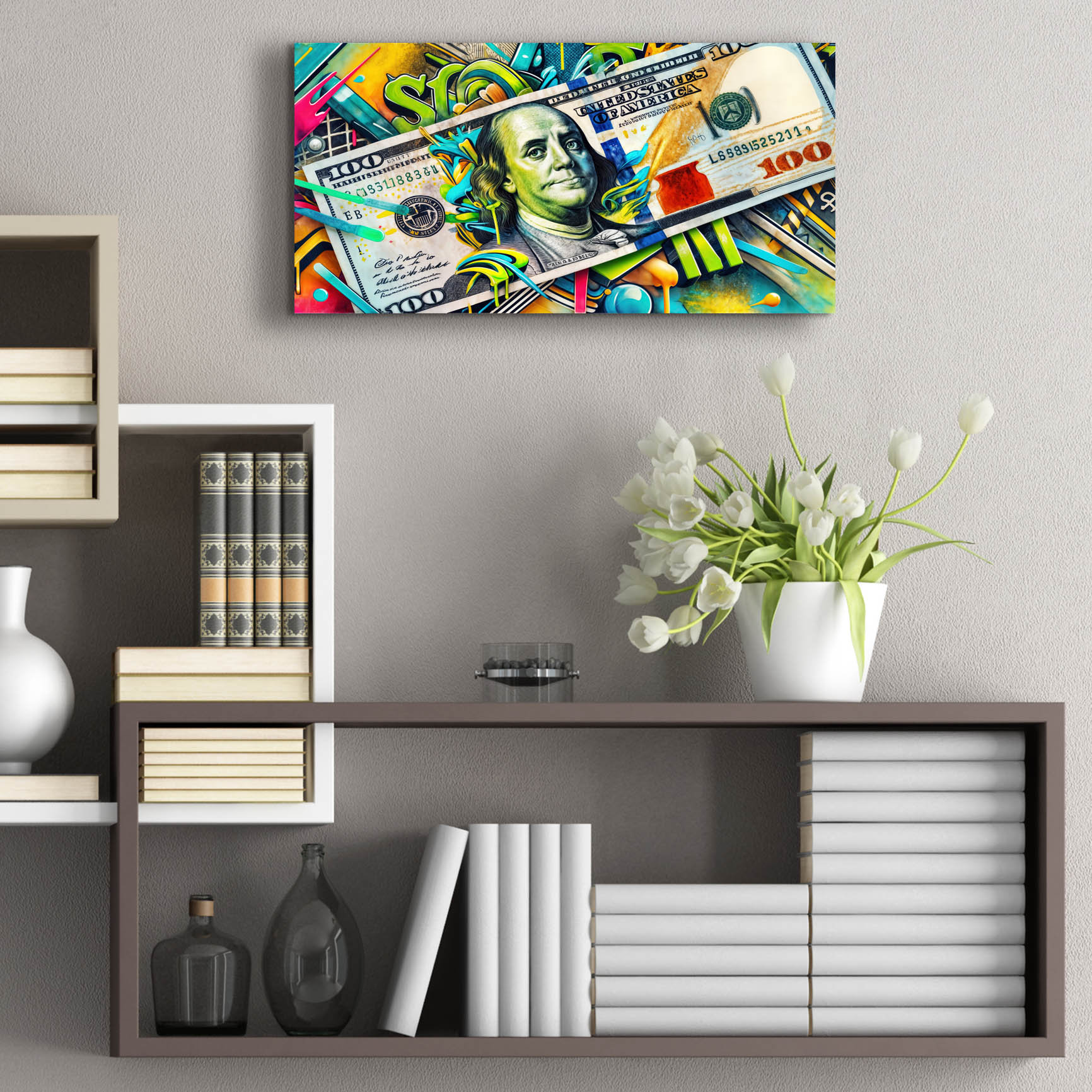 Lark Manor™ '100$ Graffiti' by Rey Klimt Acrylic Glass Wall Art | Wayfair