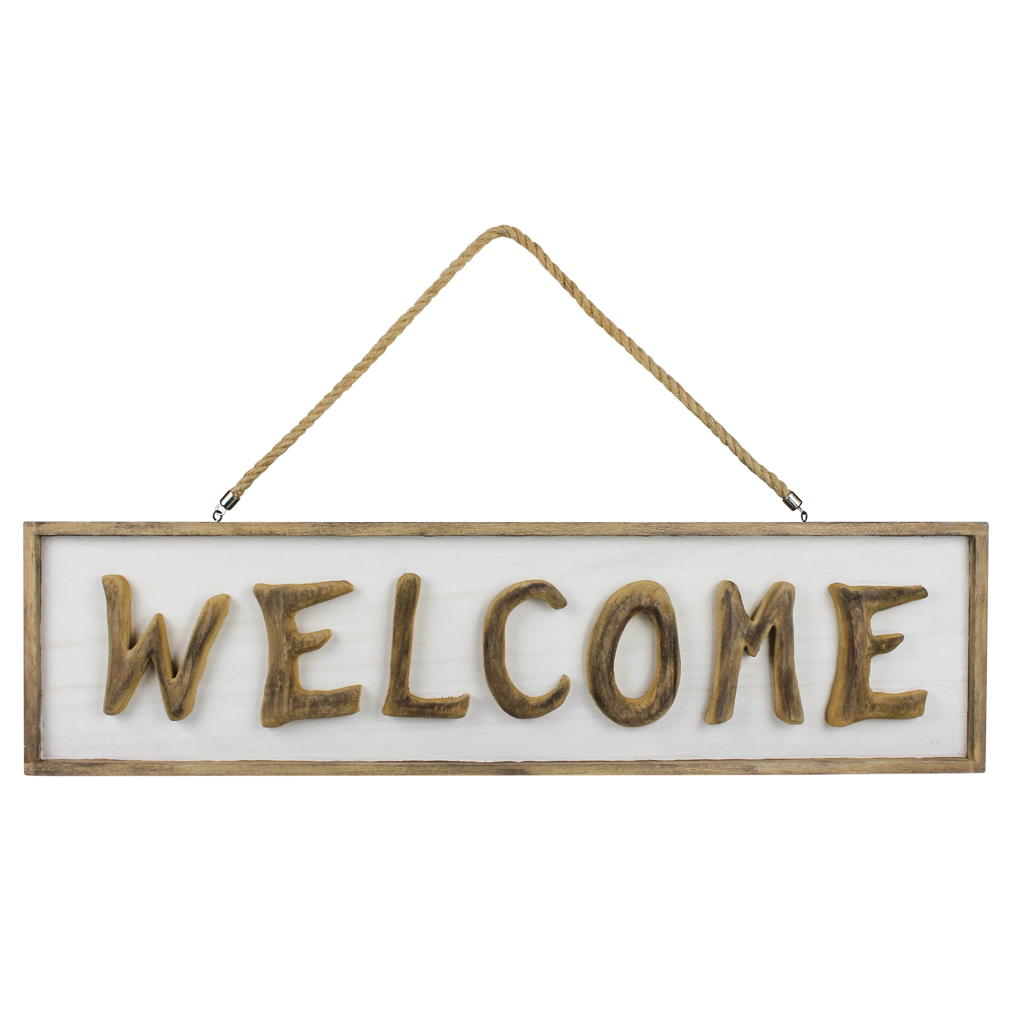 HomArt Welcome Sign with Rope Hanger | Wayfair