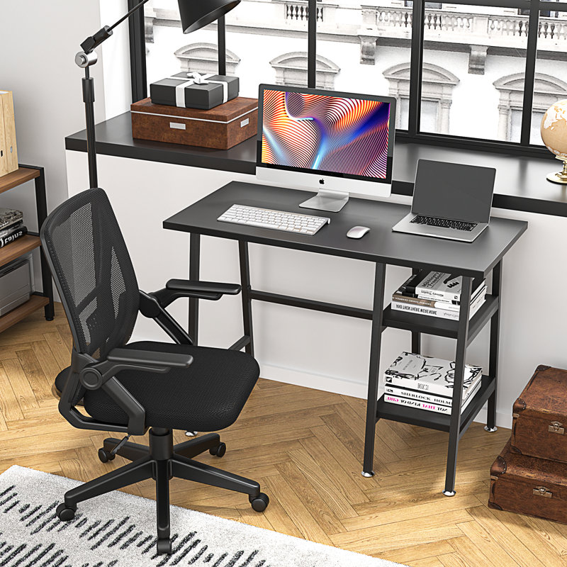 Vecelo Home Office Desk and Chair Set Computer Desk and Ergonomic Mesh ...
