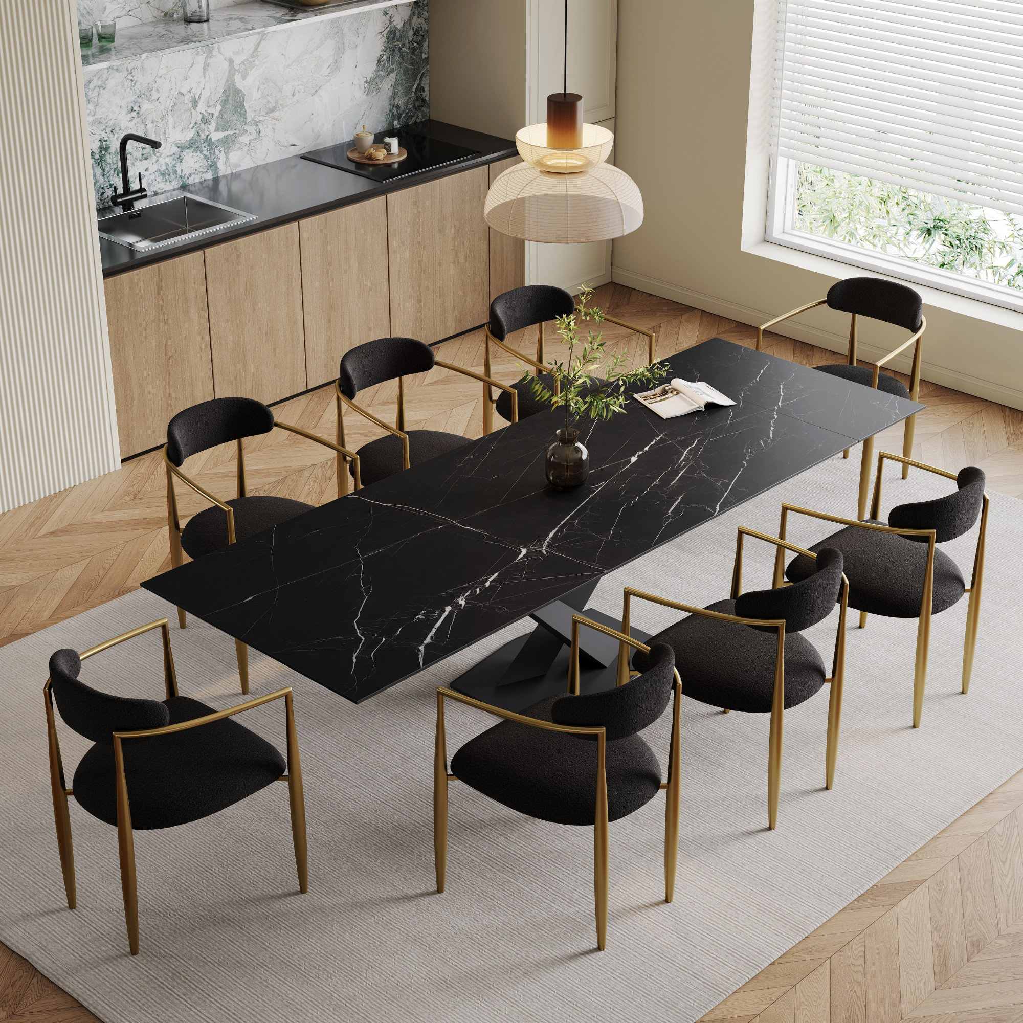 Corrigan Studio® Nanor 9 - Piece 94.48'' Extendable Sintered Stone ...