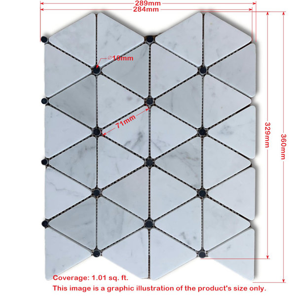 Marble Online 11" x 13" Marble Grid Mosaic Wall & Floor Tile | Wayfair