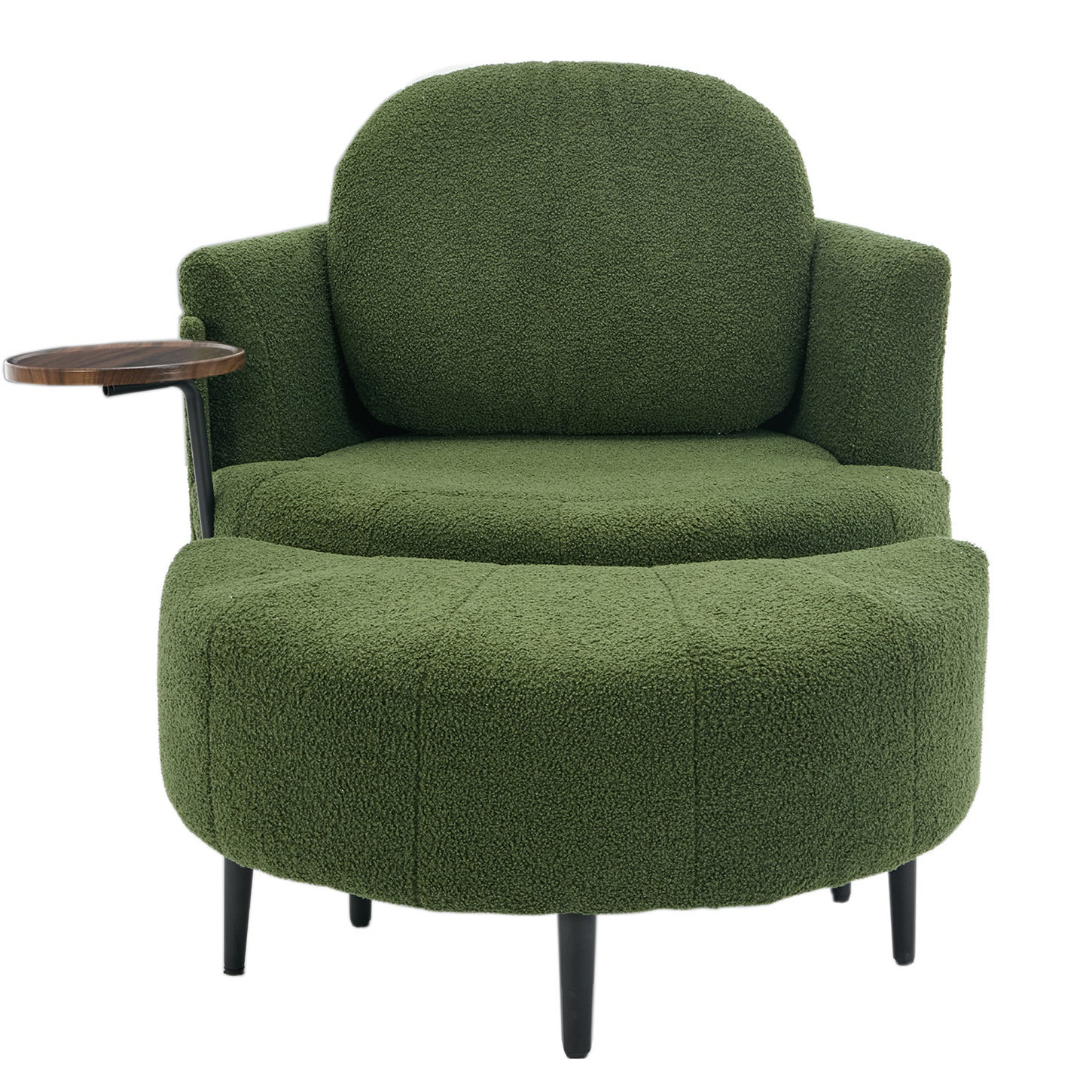 Corrigan Studio® Single Sofa Chair With Cresent-Shaped Footstool ...
