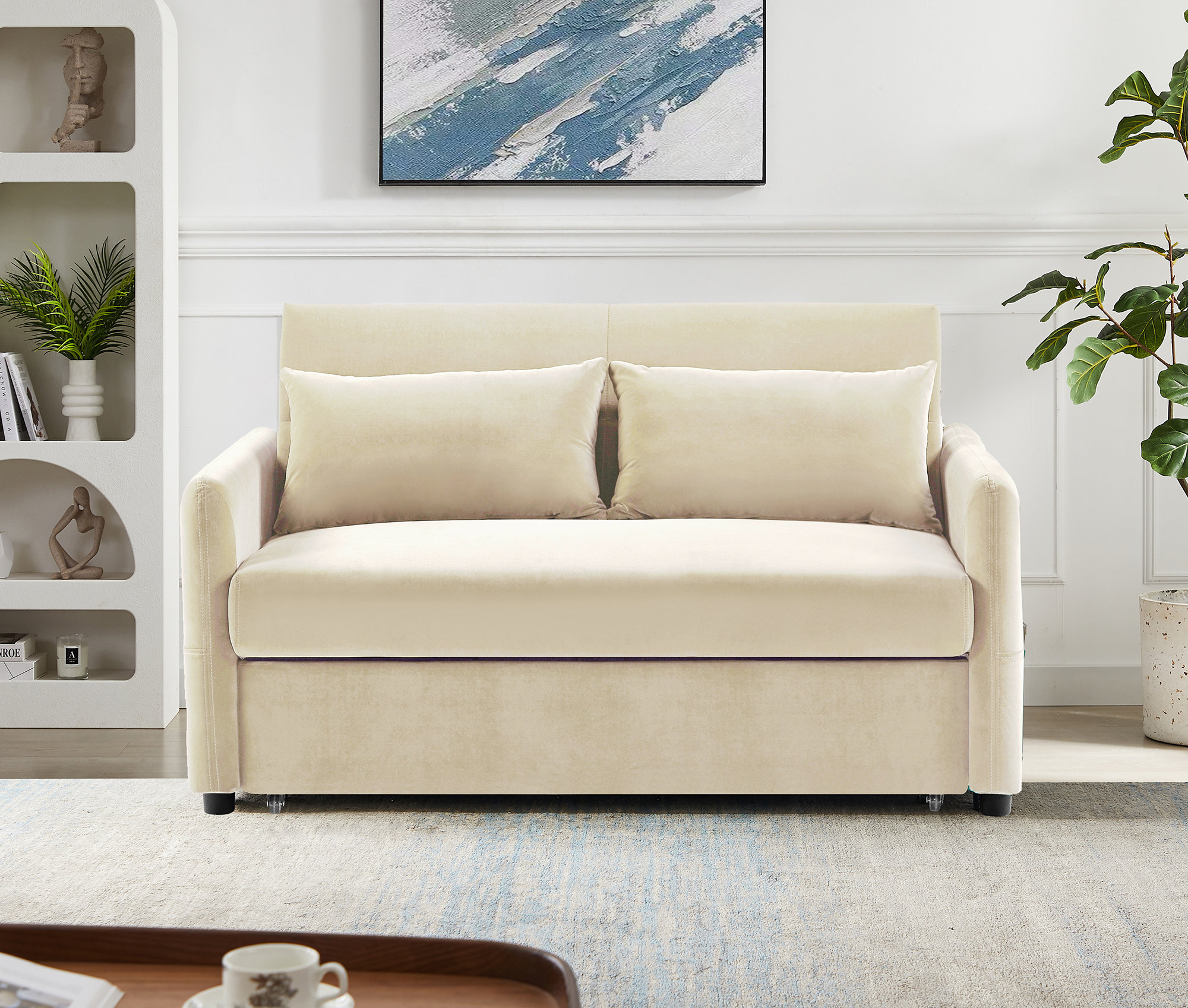Outdo Evella 57" Velvet Round Arm Sofa | Wayfair