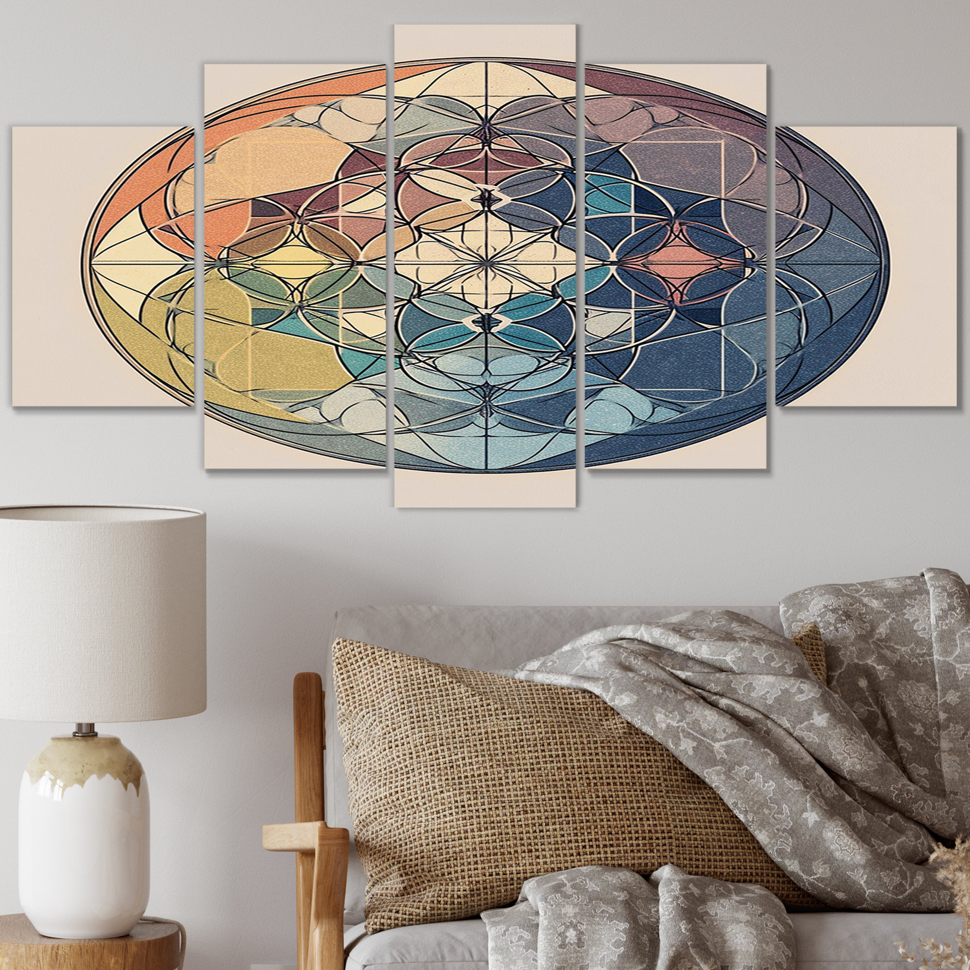 Design Art Sacred Mystery Vintage Alchemy Mandala V - Modern Geometric ...
