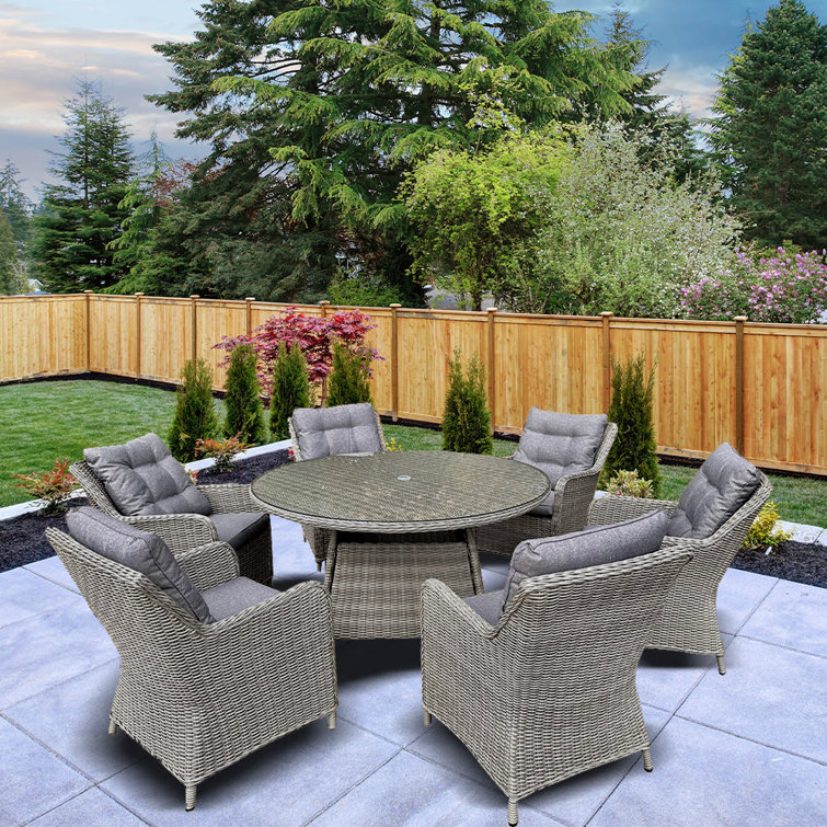 Wildon Home® Rivertown 6 - Person Round Outdoor Dining Set with ...