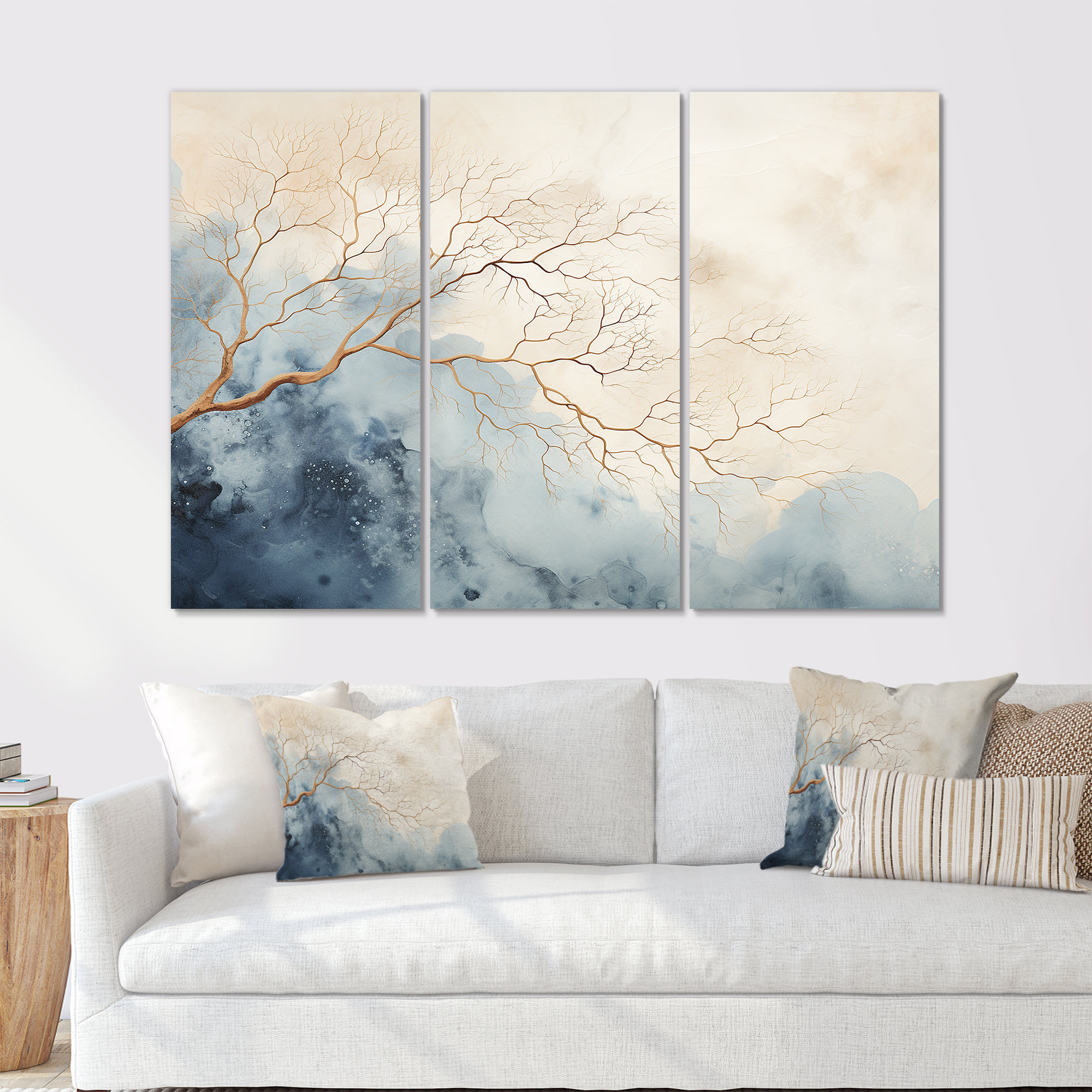 Lark Manor™ Beige Minimalism Calm River Forest - River Decor Canvas ...