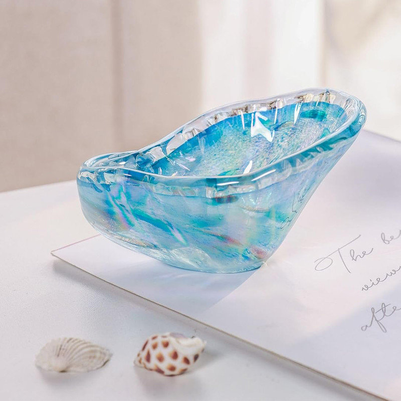 Beachcrest Home™ Hand Blown Glass Conch Shell Statue Sea Shell Art ...