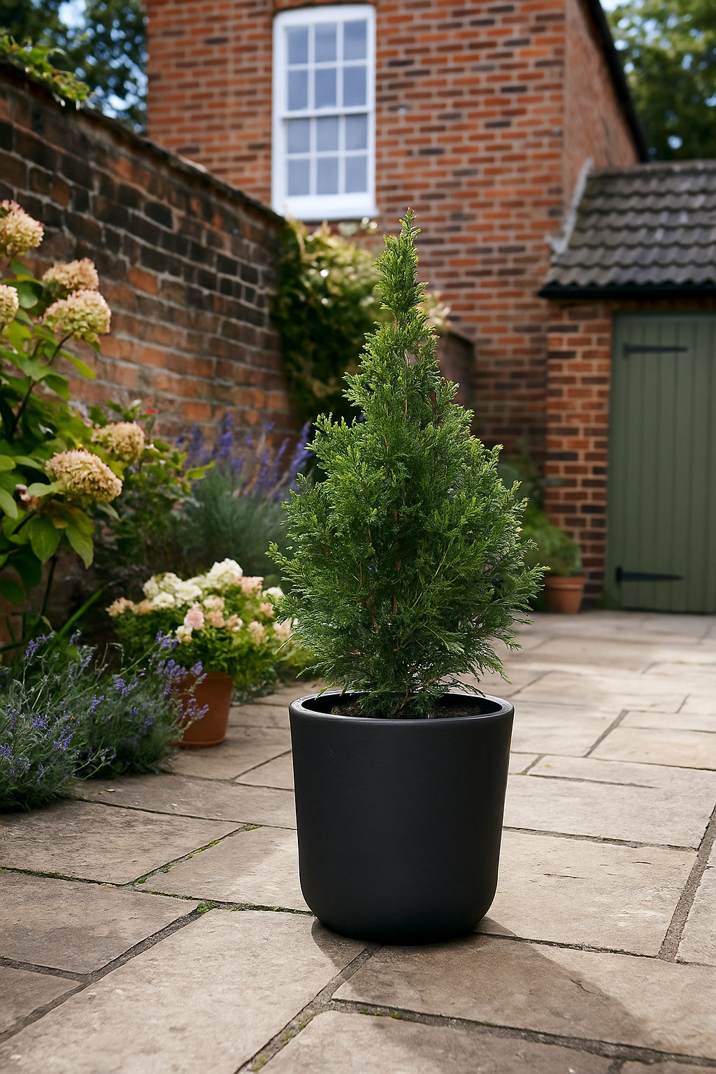 Dakota Fields Ashley Round Egg Planter, Concrete Effect Polystone ...