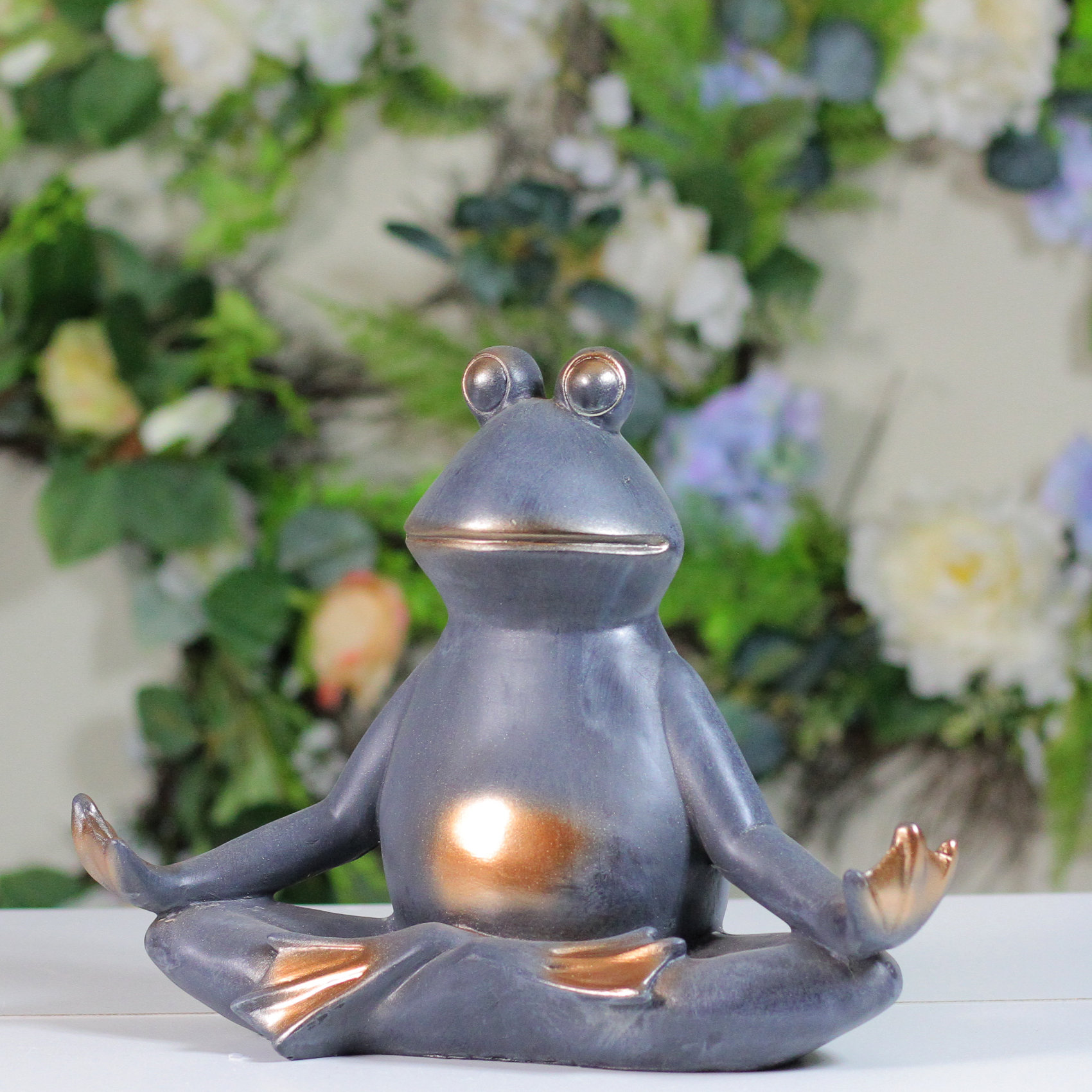 Northlight Seasonal 12.25" Frog in Lotus Yoga Position Garden Statue ...