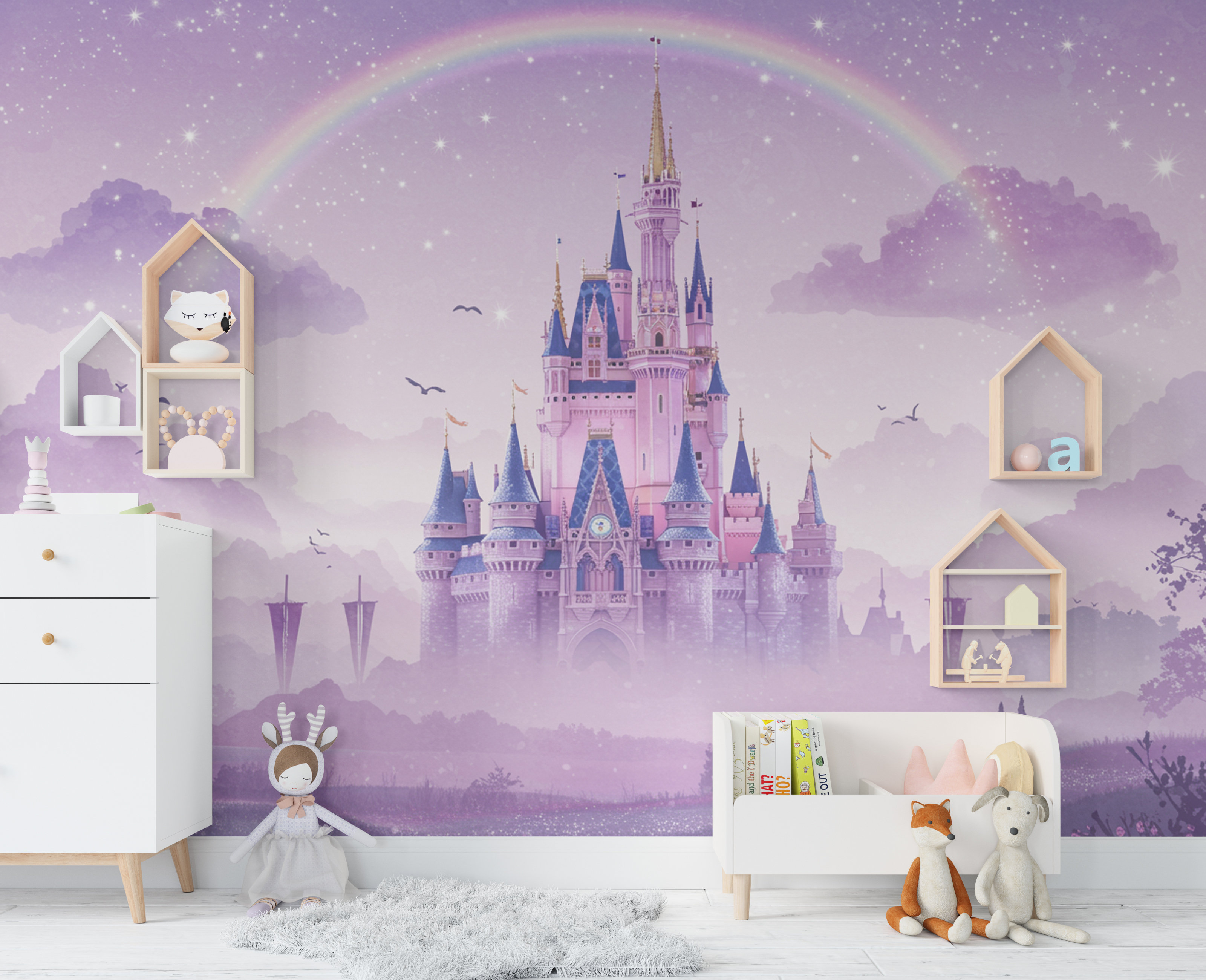 Red Barrel Studio® Princess Castle Wall Graphics Room Wallpaper Nursery ...
