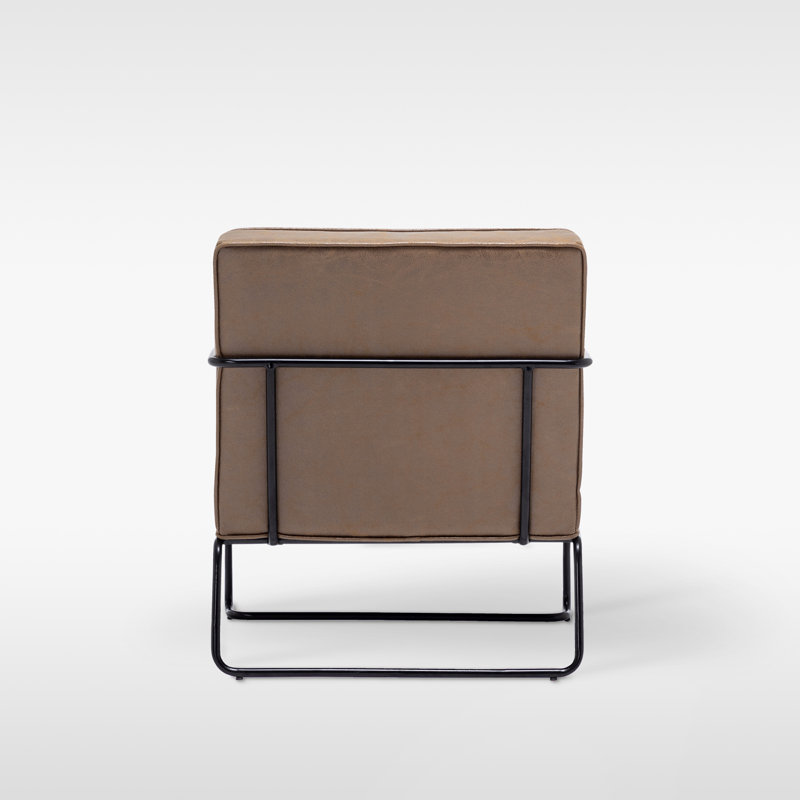 17 Stories Industrial Metal Accent Chair with Horizontal Channeling ...