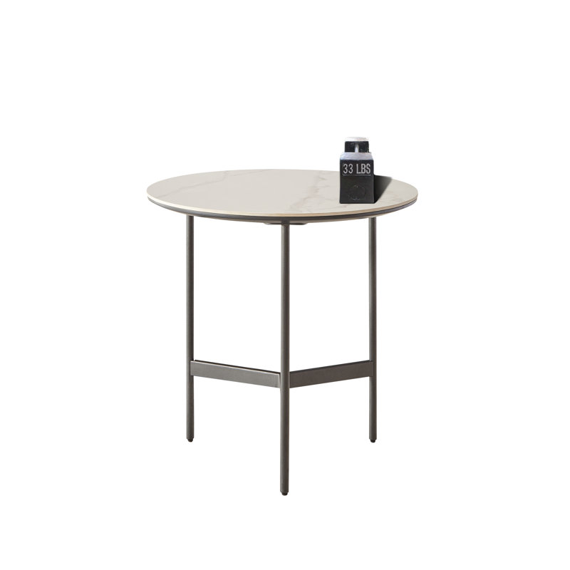 Wrought Studio™ Cedric Sintered Stone Round Side Table | Wayfair