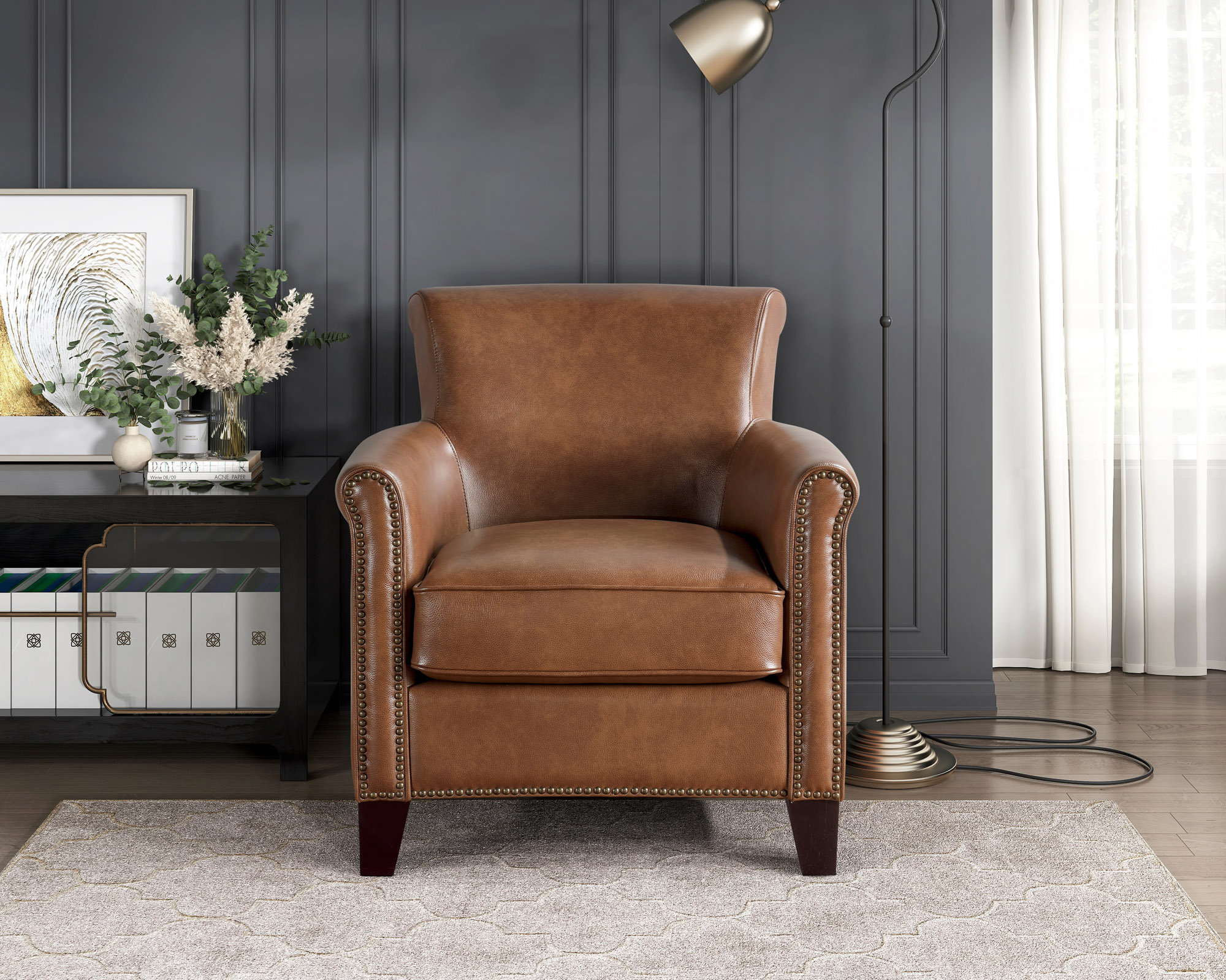 Red Barrel Studio® Traditional Accent Chair with Nailhead Trim Classic ...