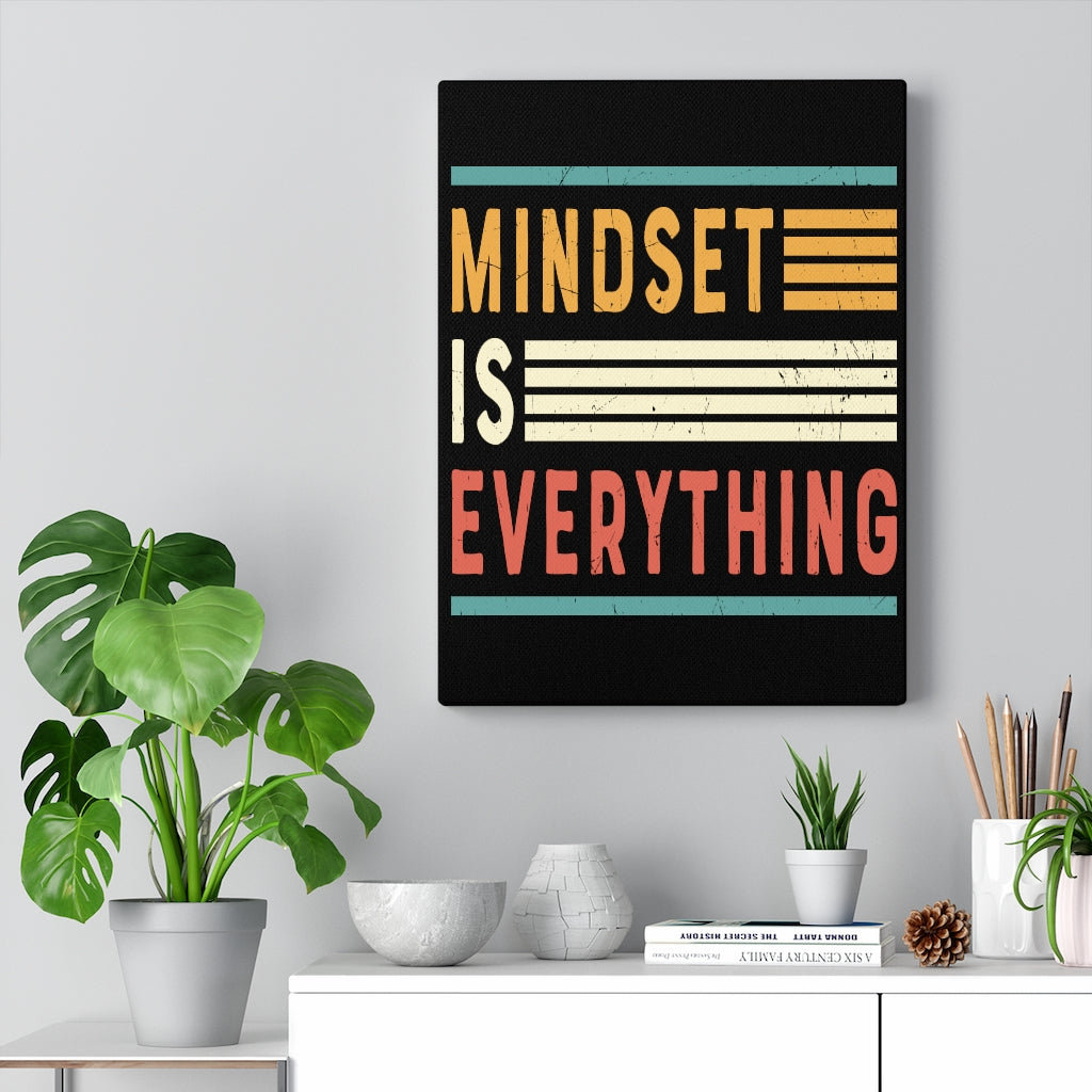 Blue Elephant Mindset Is Everything - Wrapped Canvas Typography ...